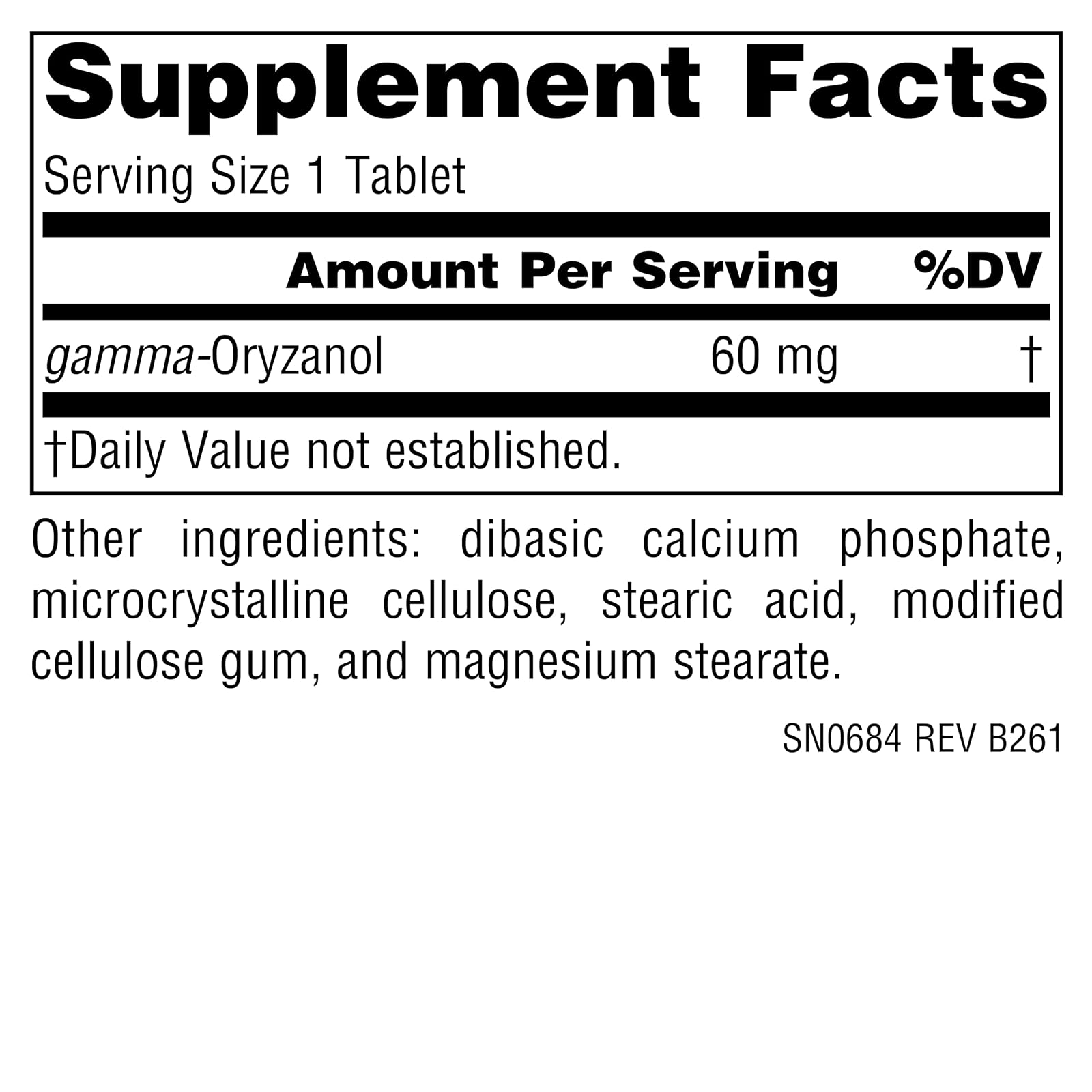Gamma Oryzanol multivitamin for energy