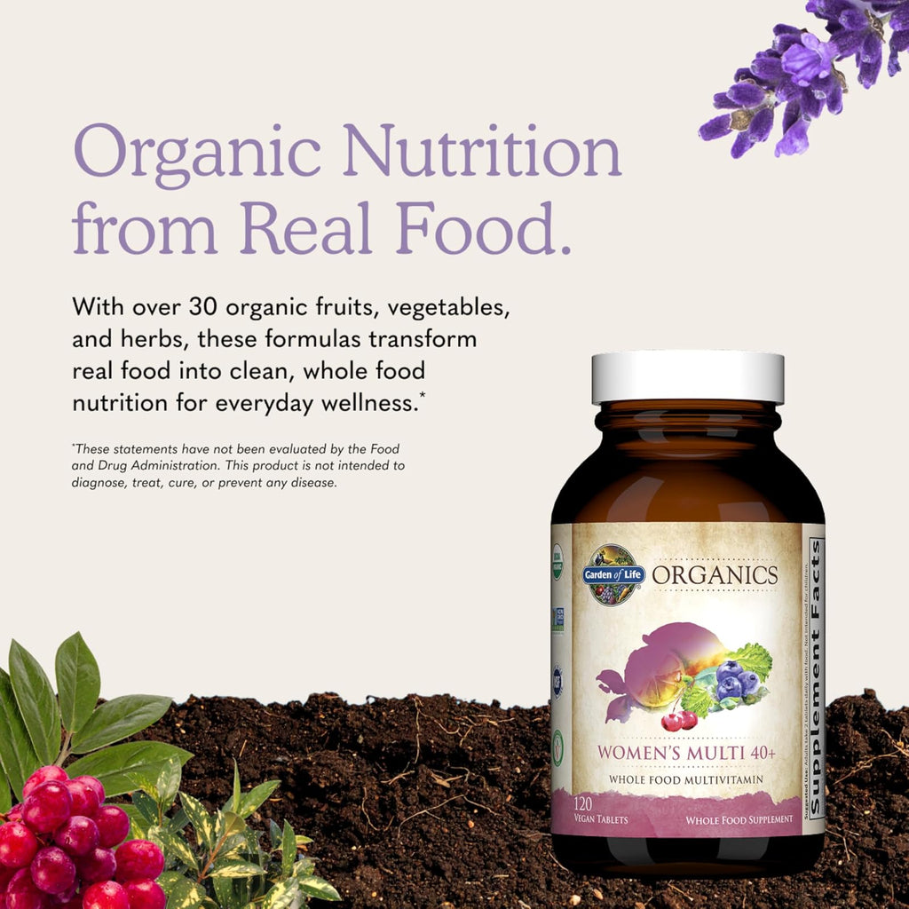 Garden of Life 40+ multivitamin tablets