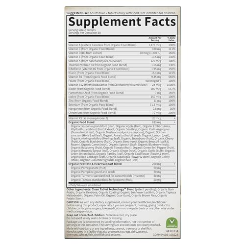 Garden of Life men's multivitamin benefits