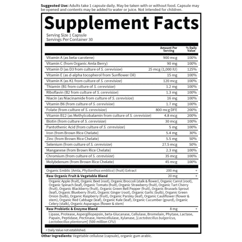 Garden of Life multivitamin benefits