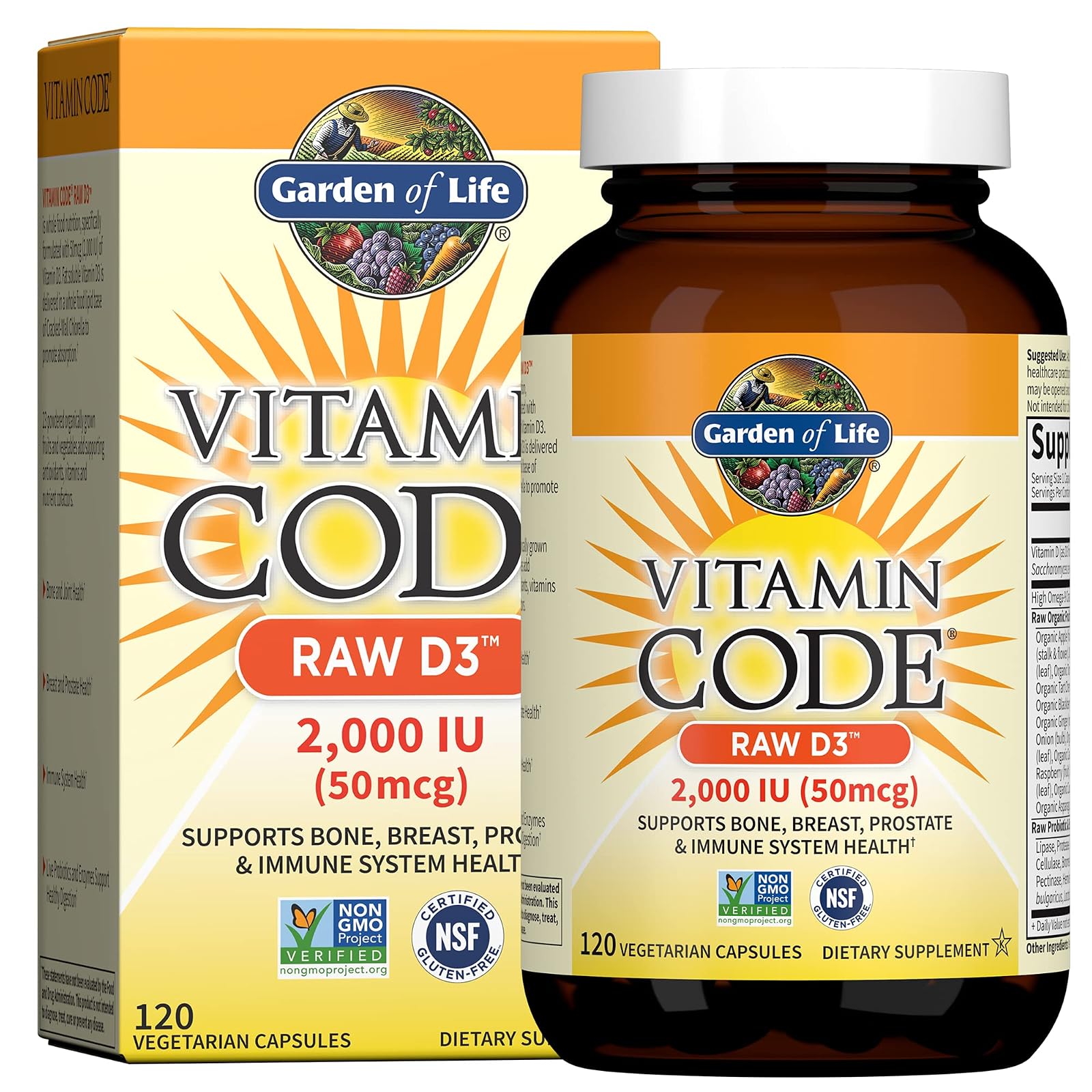 Garden of Life Vitamin D3 capsules