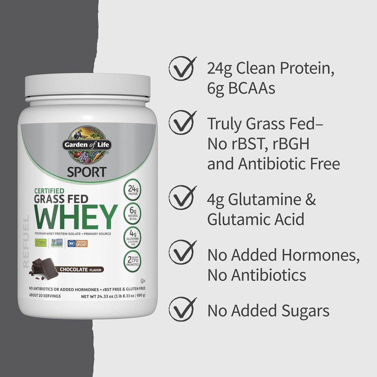 Garden of Life whey protein chocolate flavor