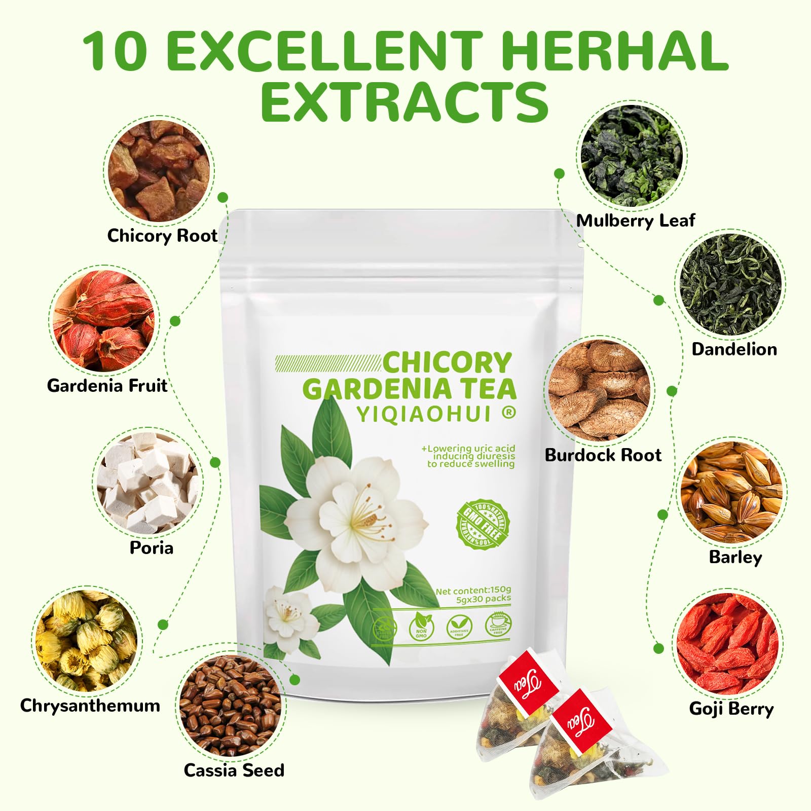 Gardenia herbal tea with 10 ingredients