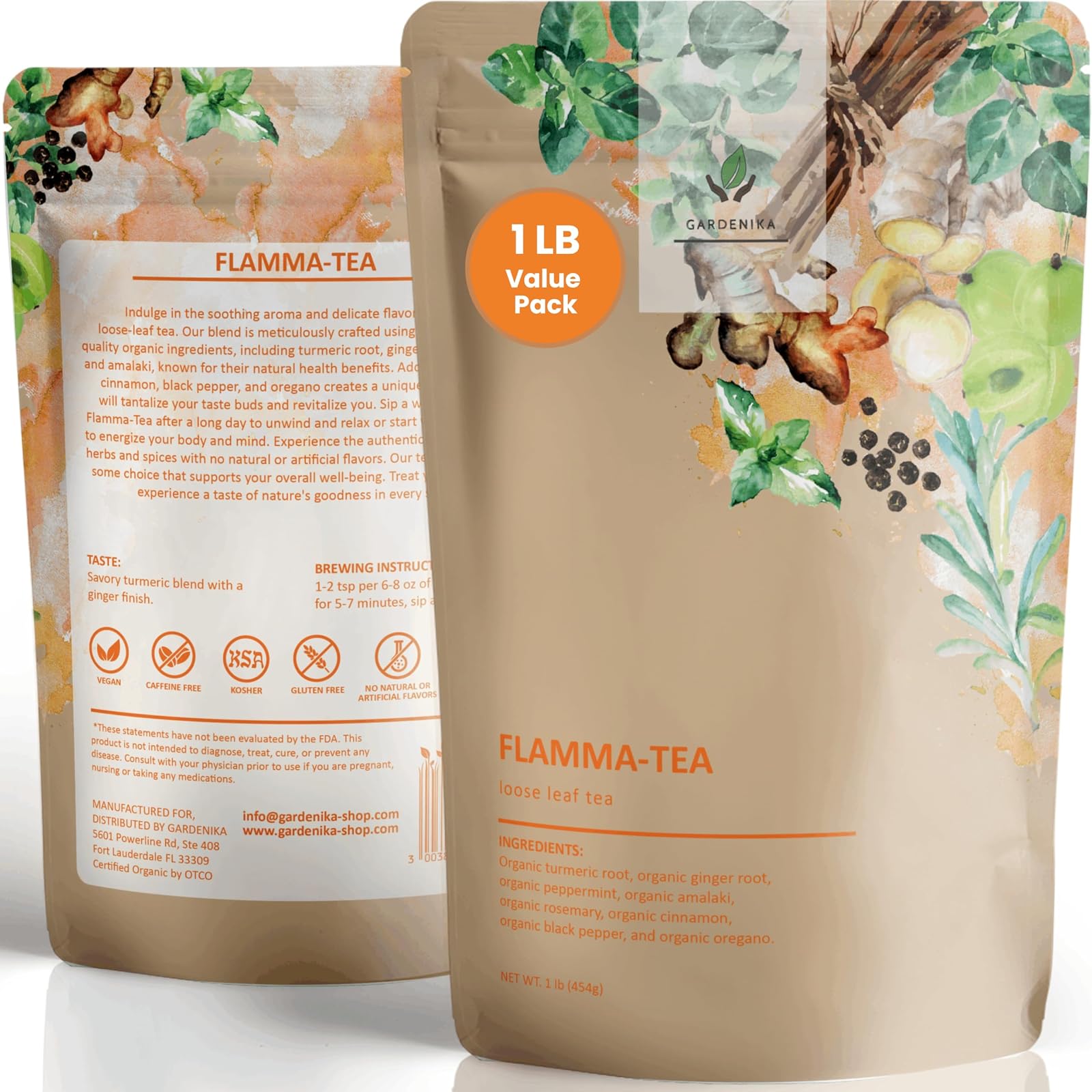 Gardenika turmeric ginger herbal tea