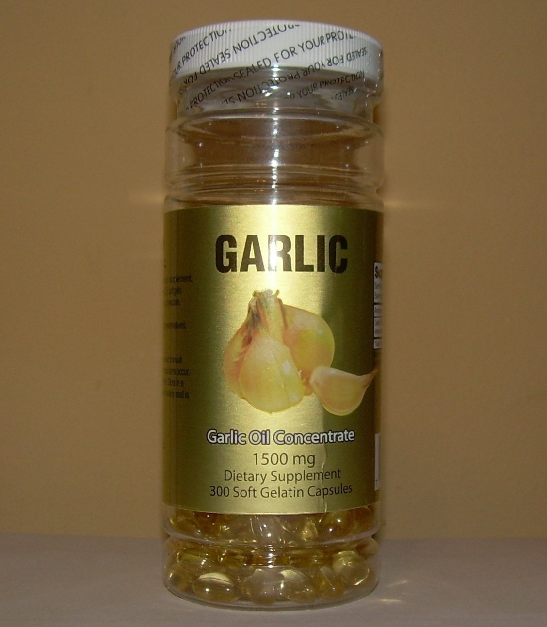 Garlic oil concentrate soft gels