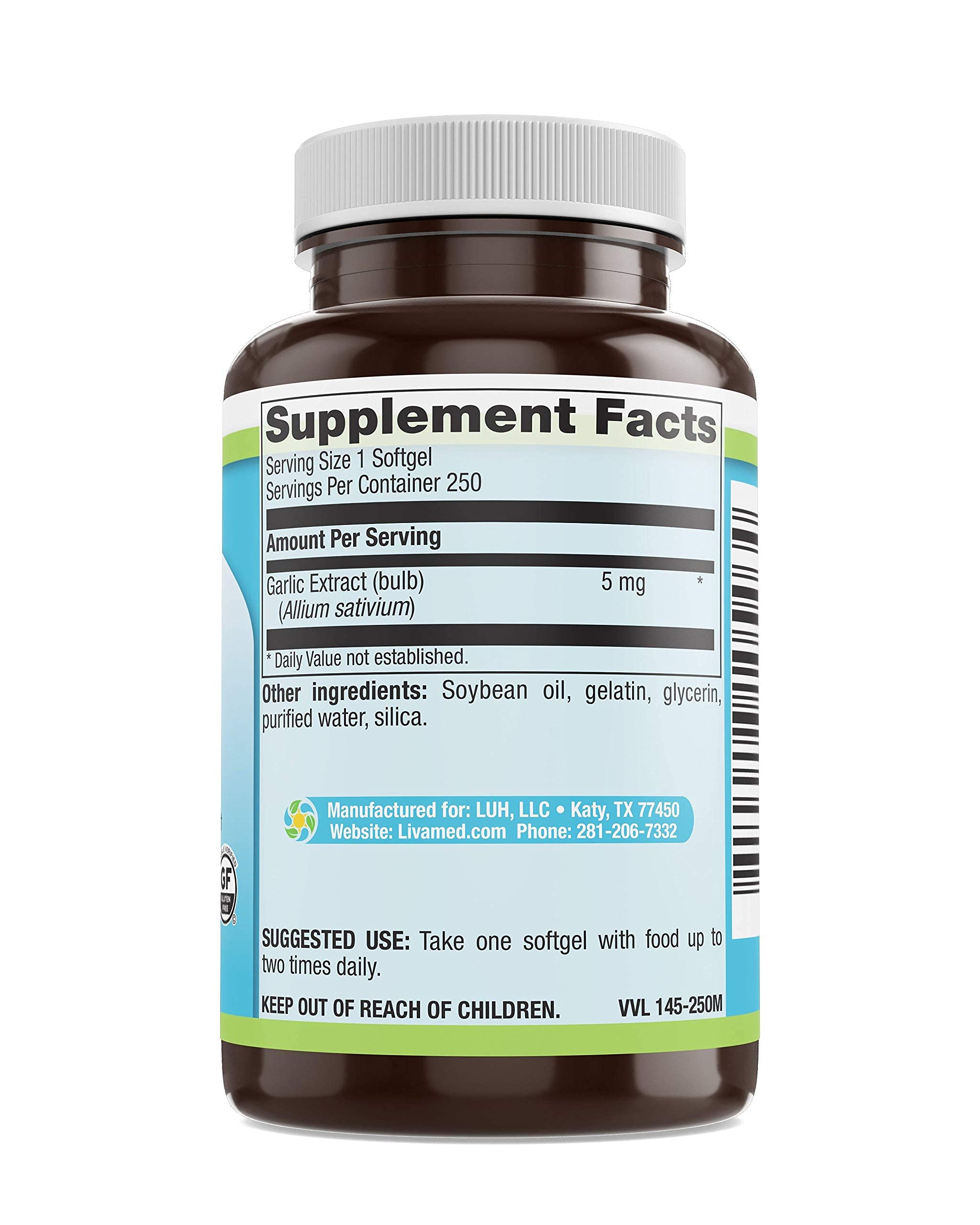 Garlic softgels for digestive support