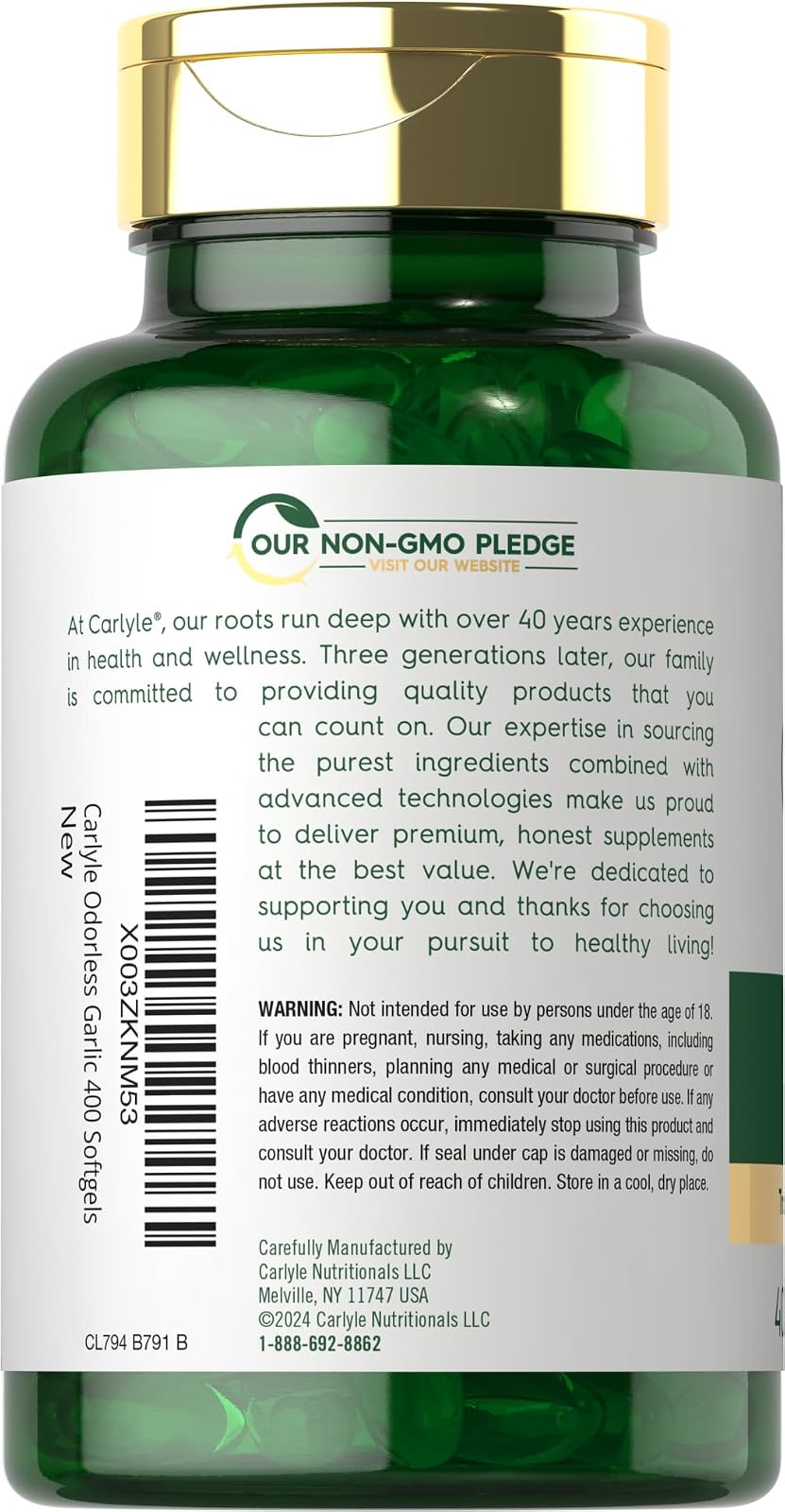 Garlic softgels for immune support