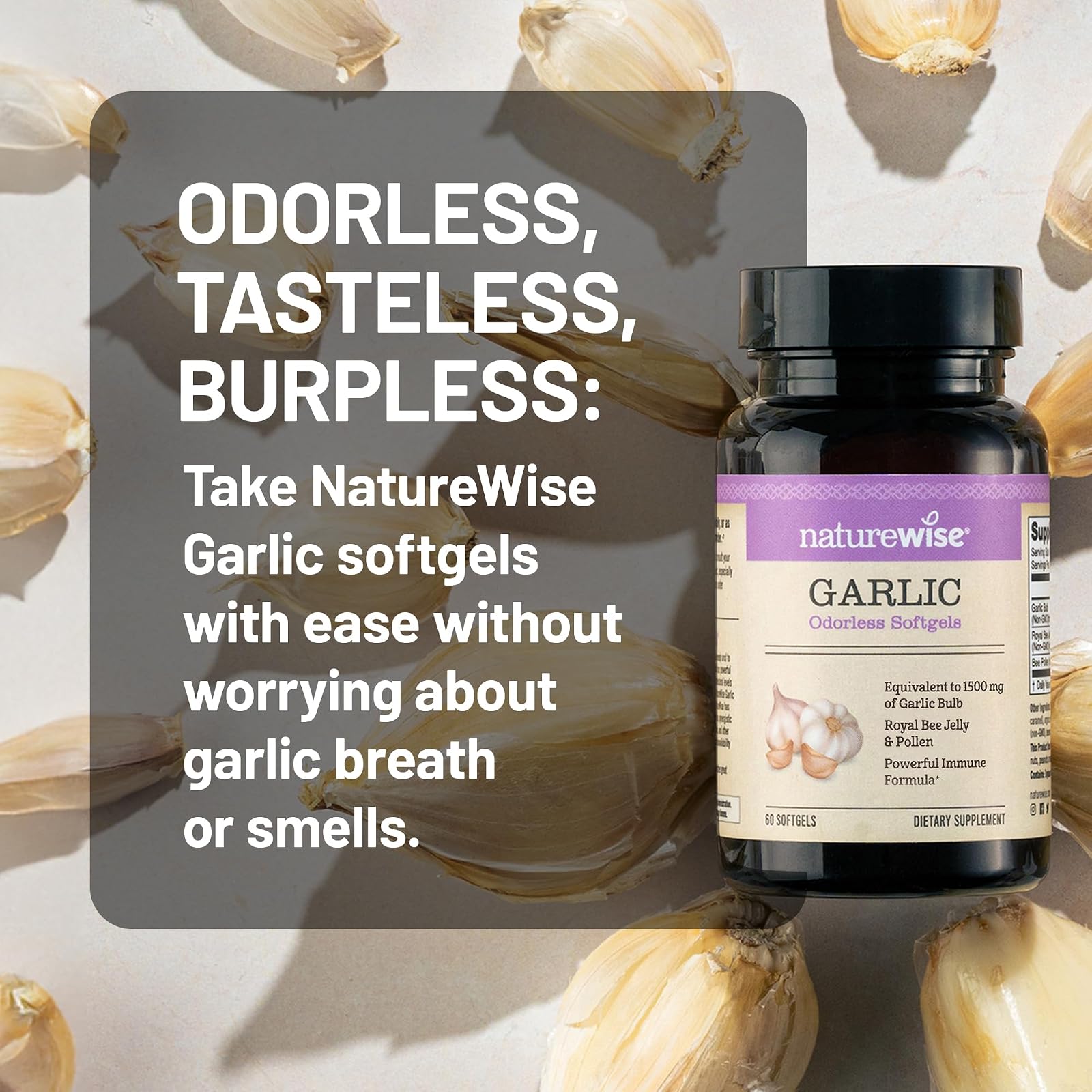 Garlic softgels for overall wellness