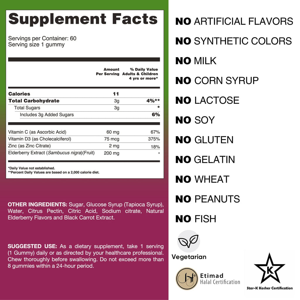 gelatin-free elderberry supplement benefits