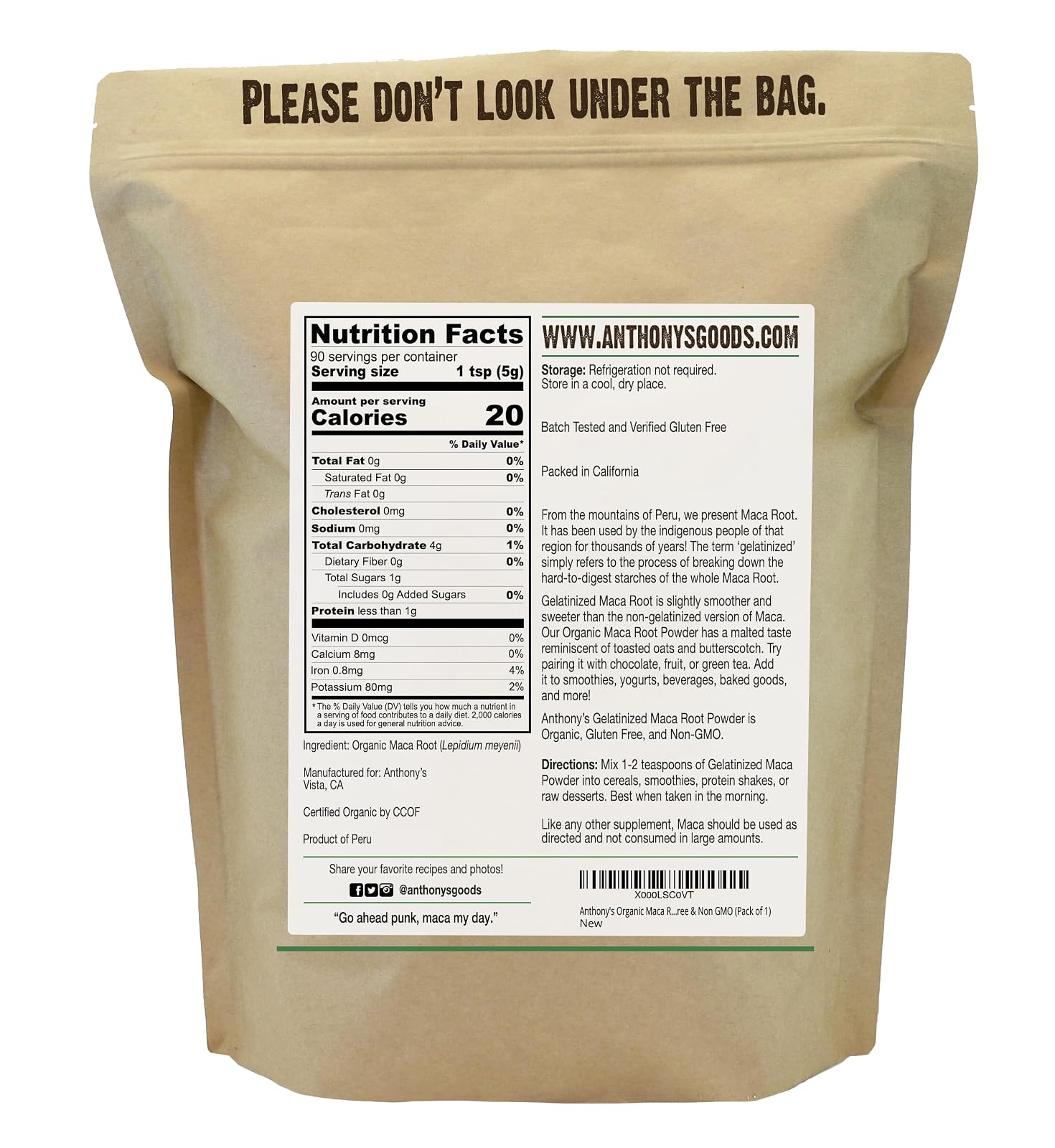 gelatinized maca root for energy