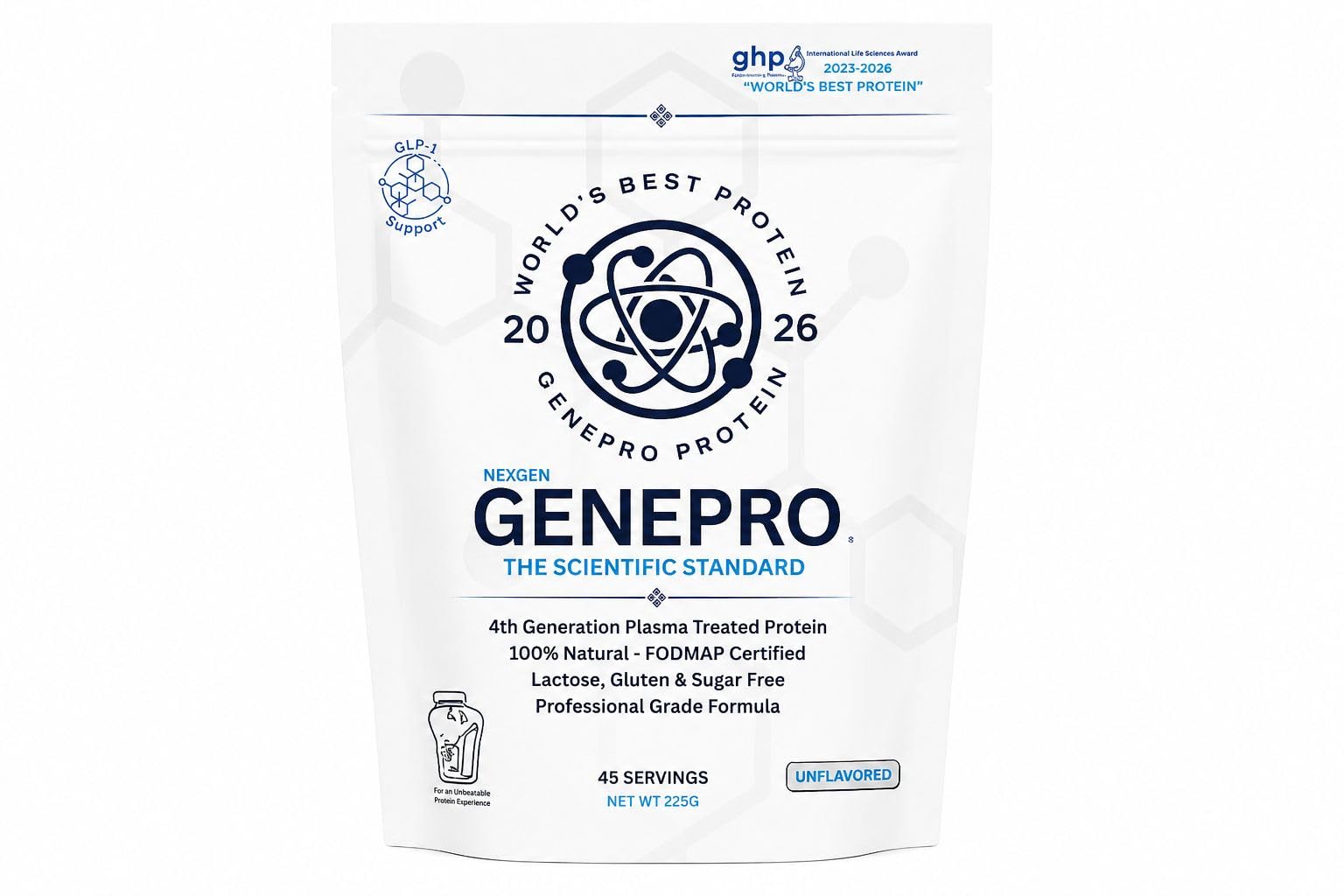 GENEPRO whey protein unflavored powder