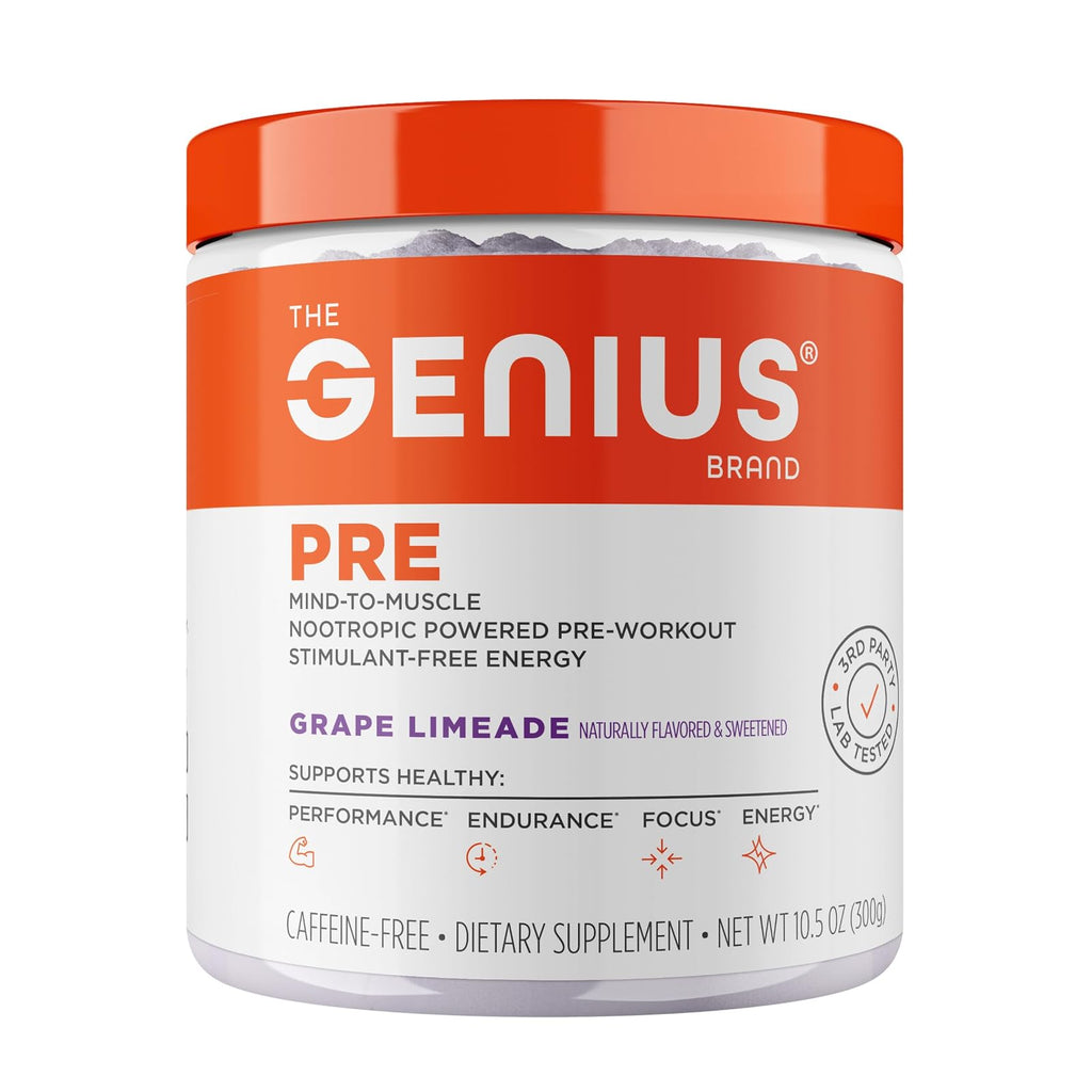 Genius Brand pre-workout grape limeade