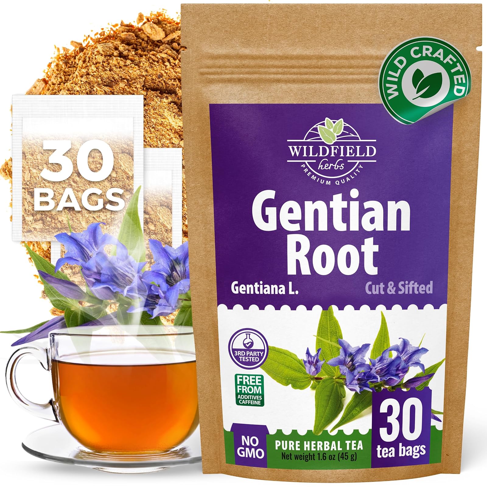 gentian root herbal tea bags