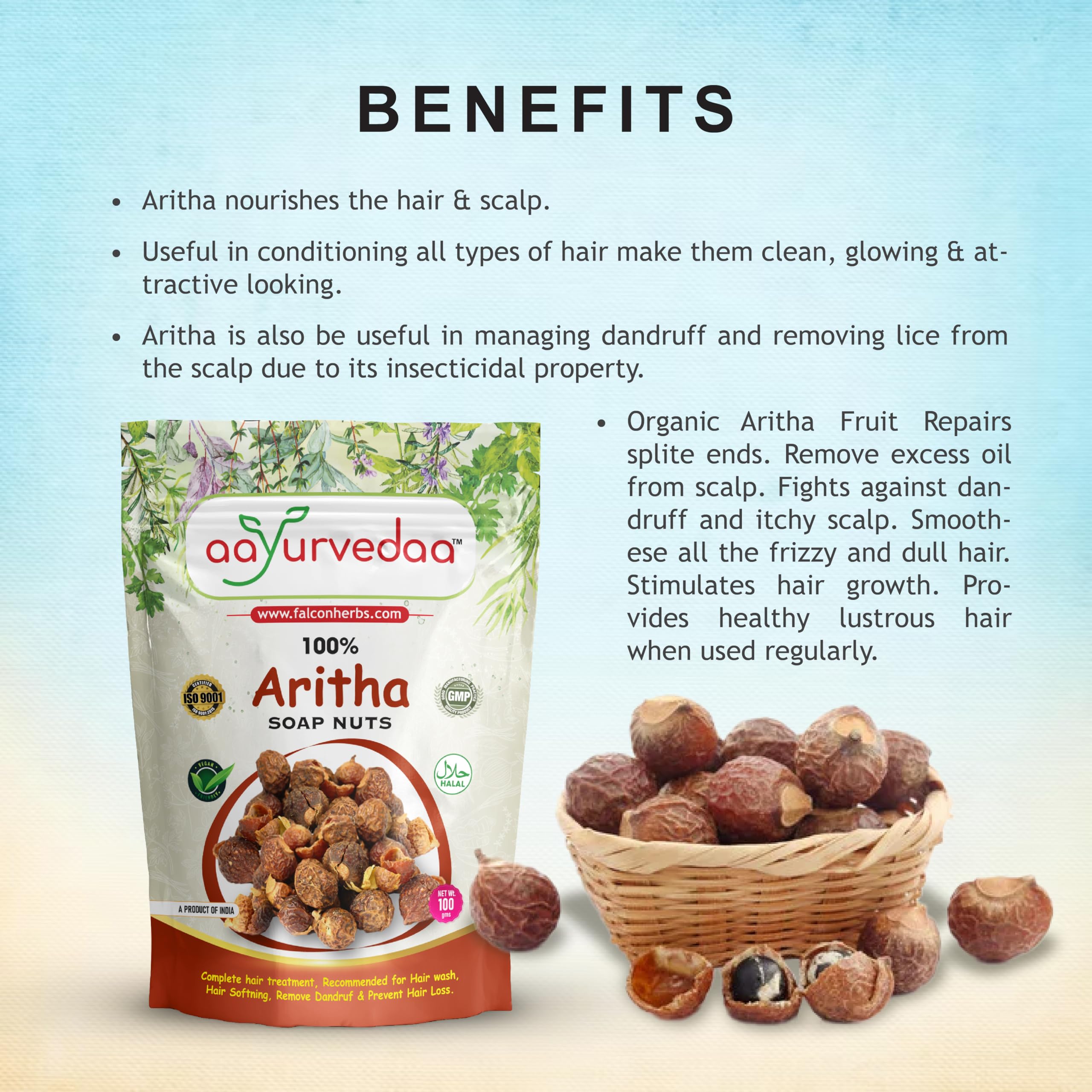 gentle cleansing with Aritha soap nut
