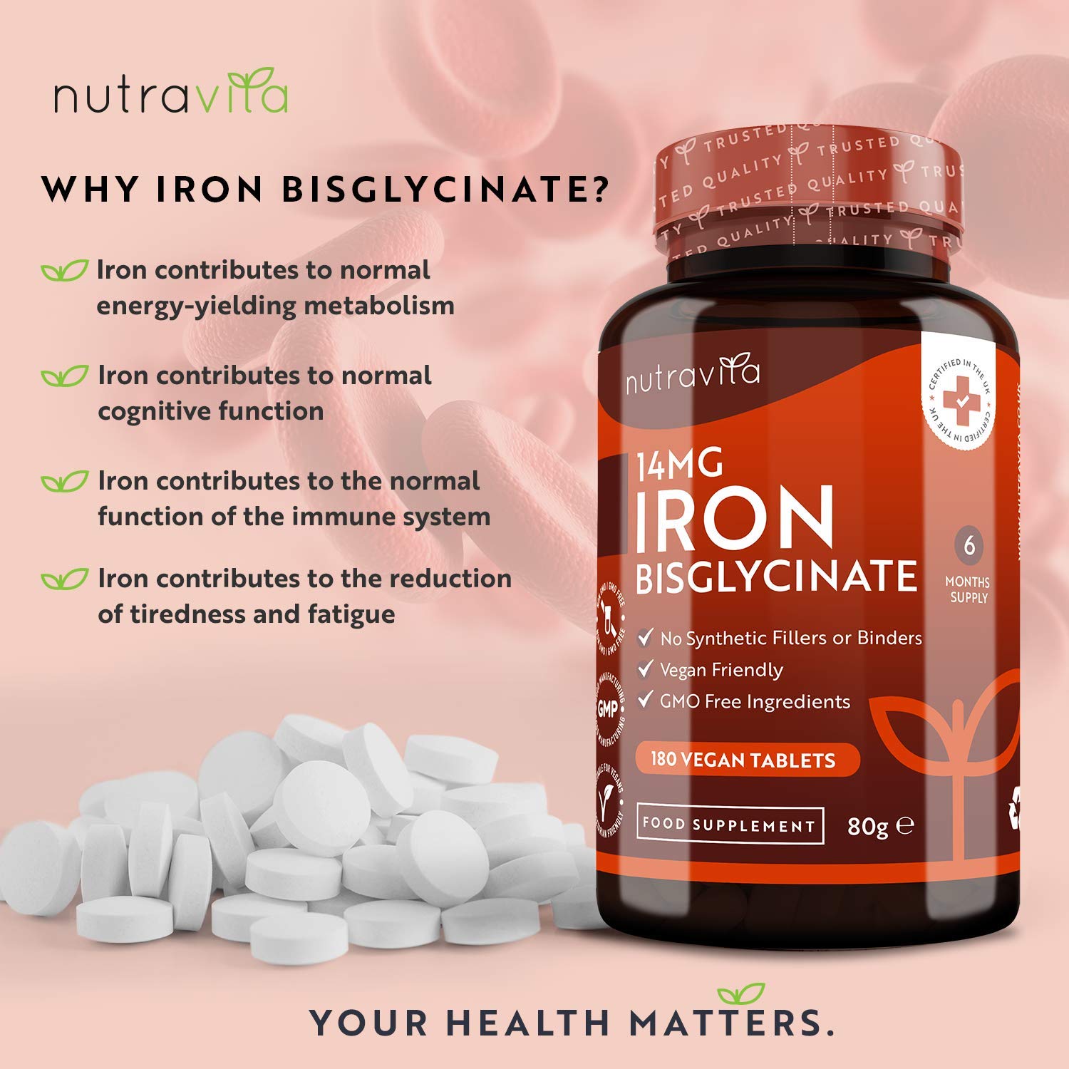 Gentle Iron Bisglycinate 14mg tablets