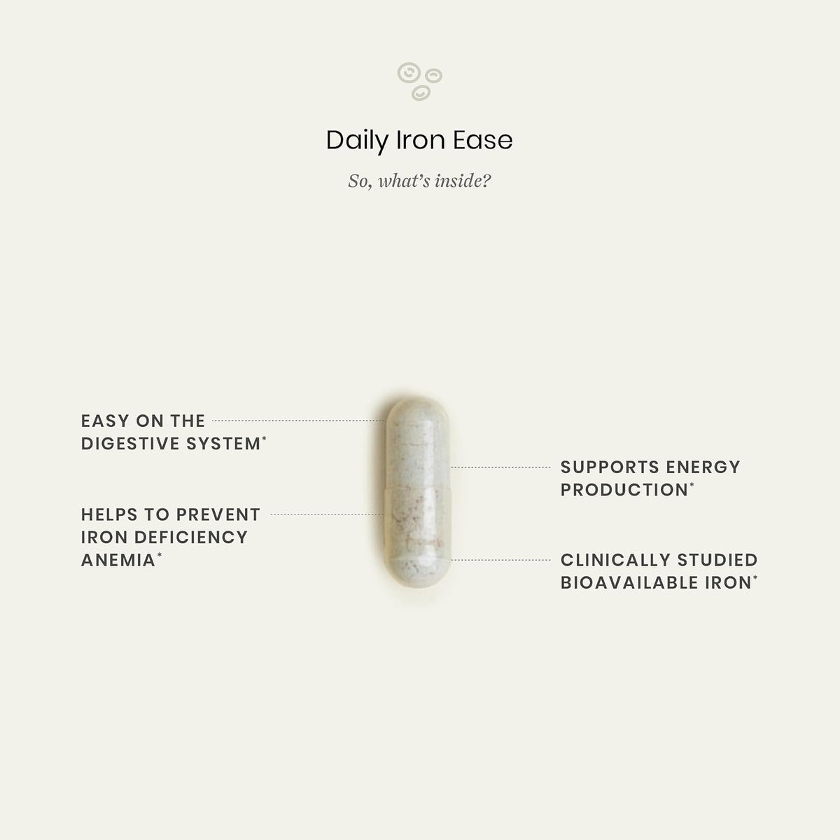 Gentle iron supplement for energy