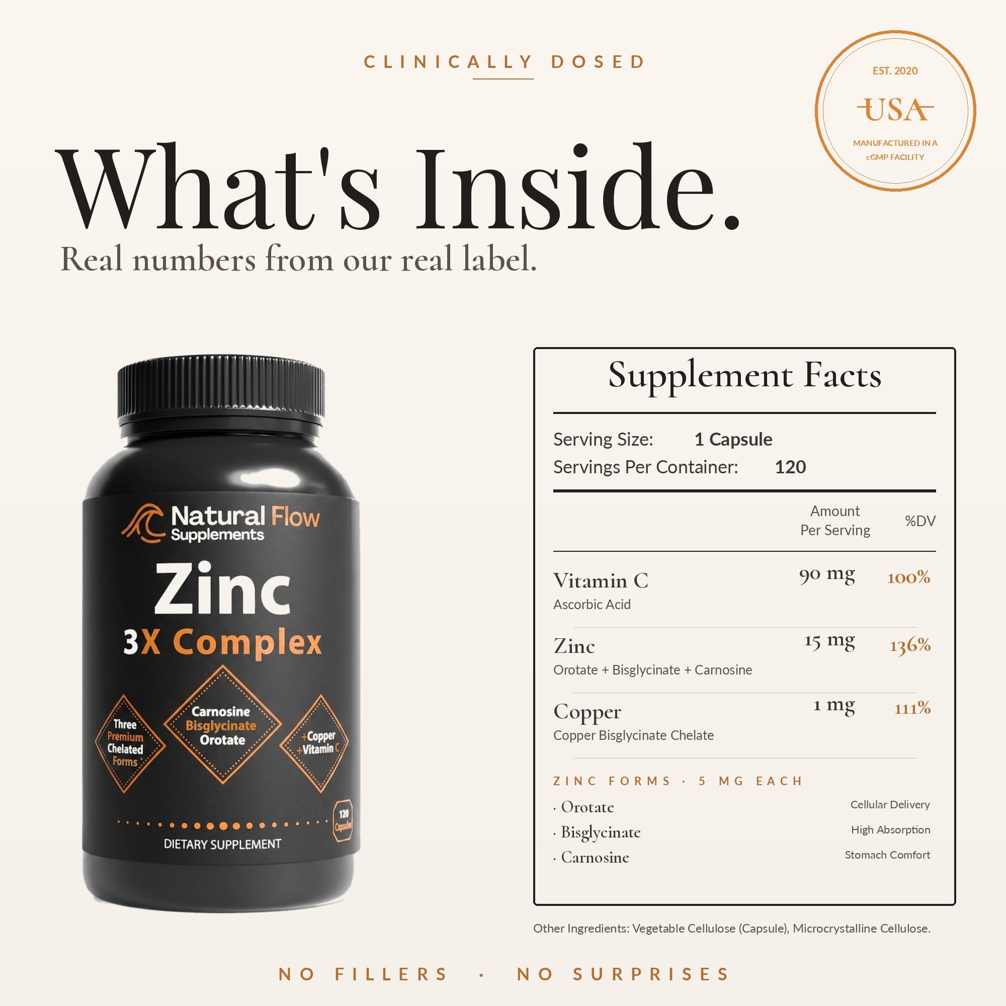 Gentle zinc capsules for stomach health