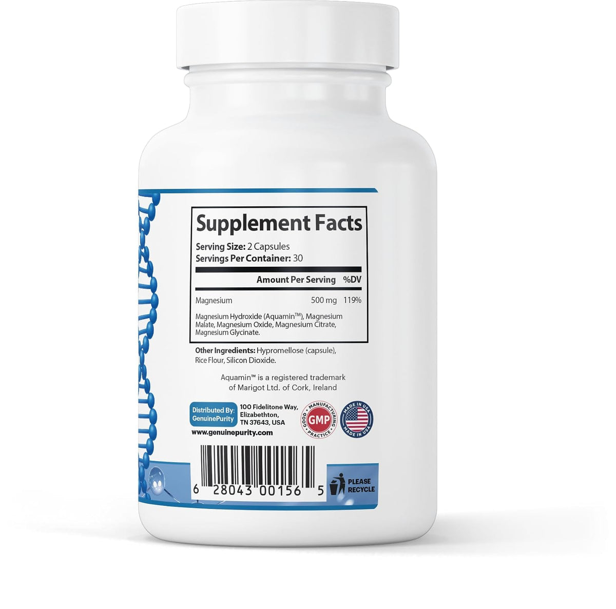 GenuinePurity magnesium capsules for energy