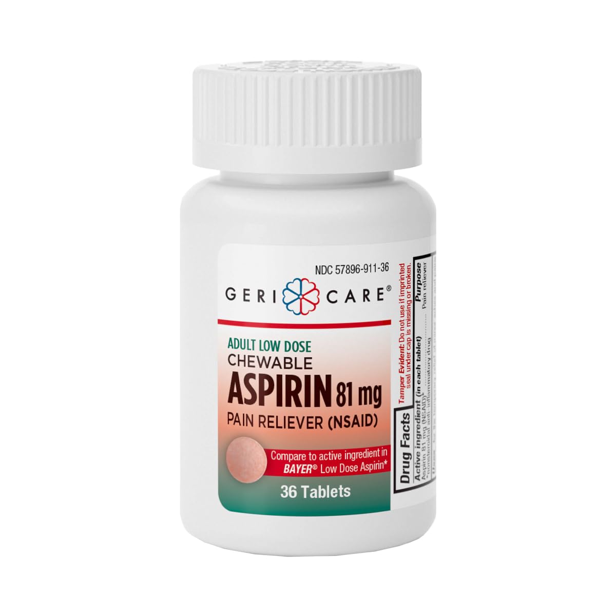 GeriCare low dose aspirin for pain relief