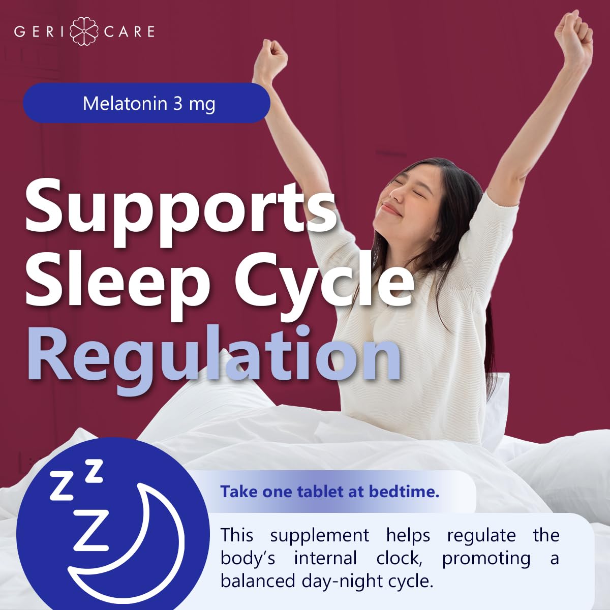 GeriCare melatonin for improved sleep quality