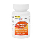 GeriCare Vitamin D-3 25 mcg tablets