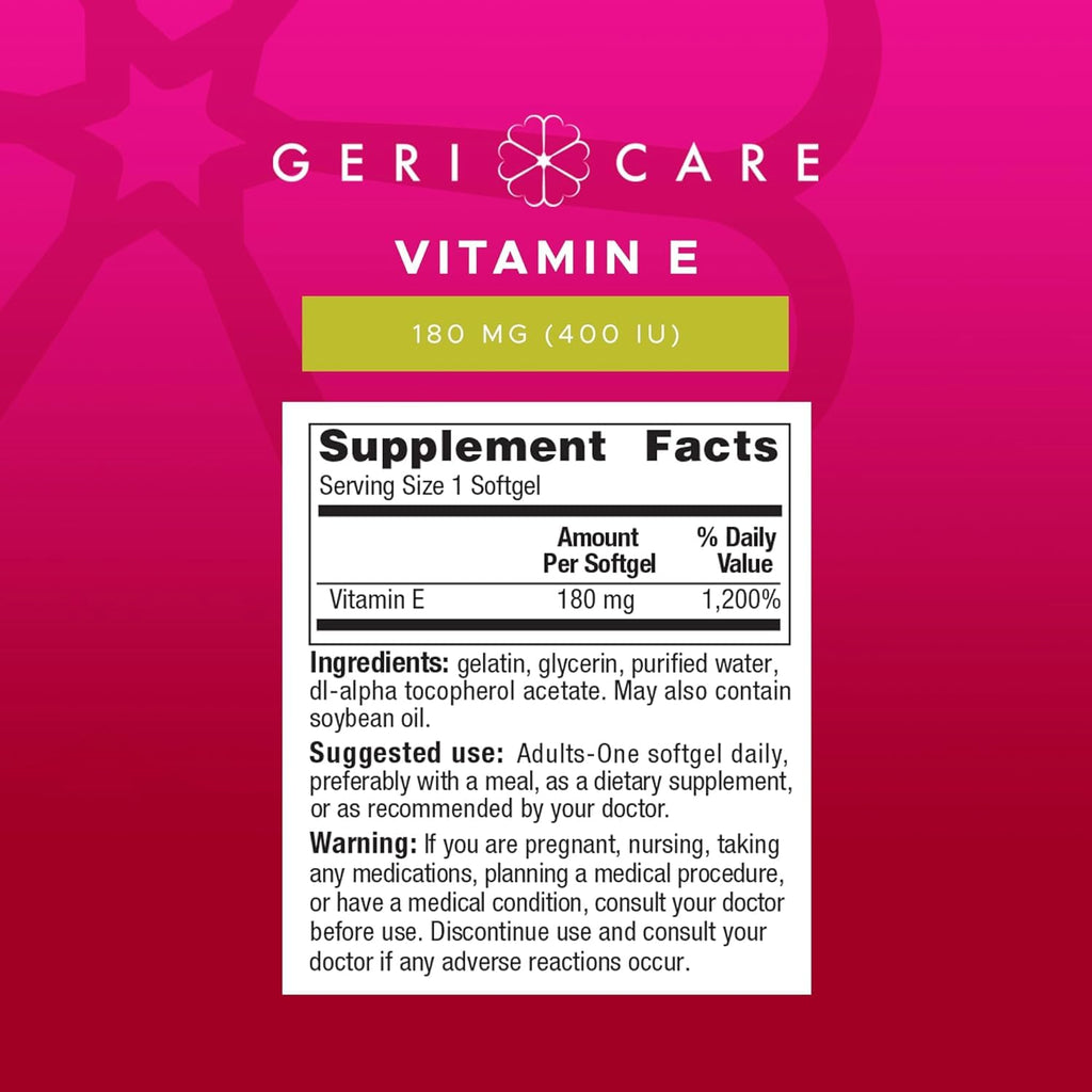 GeriCare vitamin E for daily nutrition