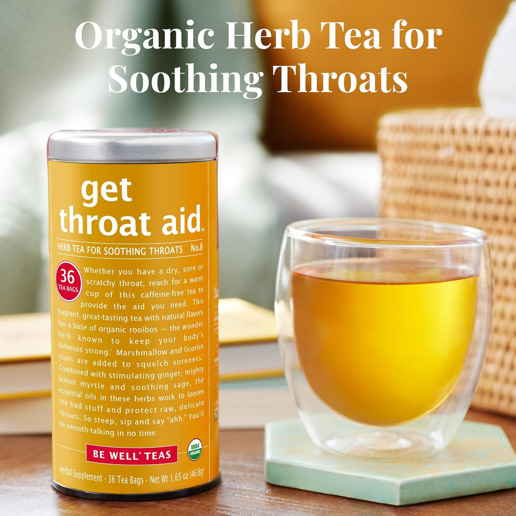 Get Throat Aid tea for soothing relief