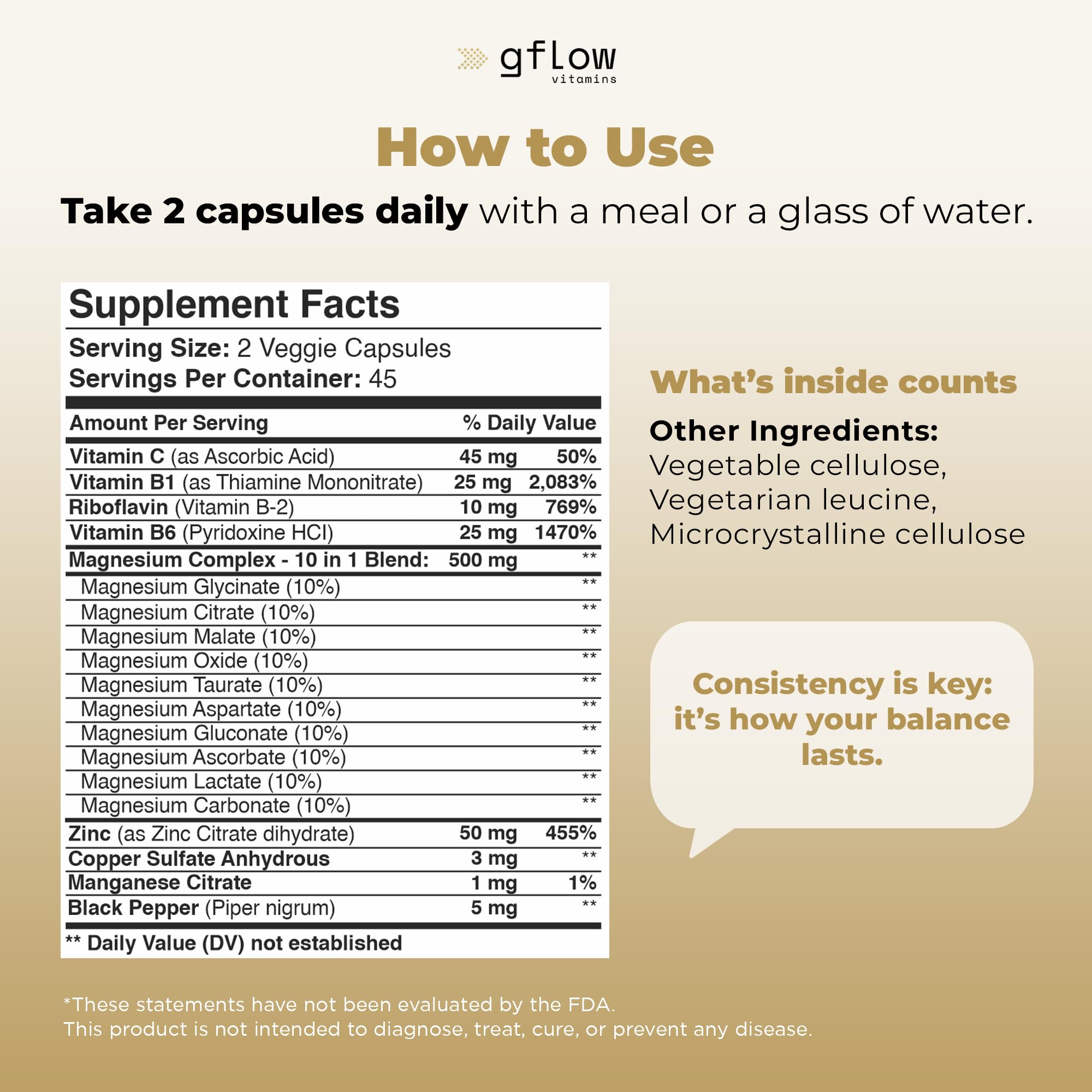 gflow magnesium complex with added vitamins