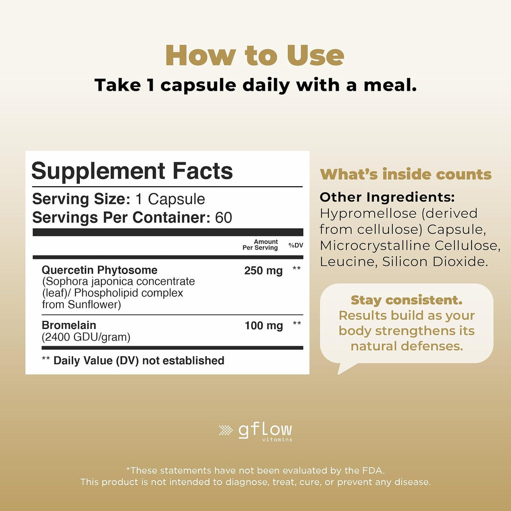 gflow Quercetin Phytosome easy-to-swallow capsules