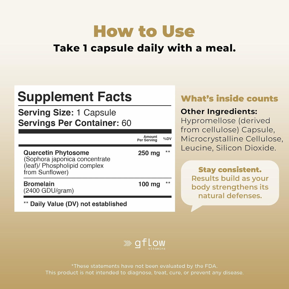 gflow Quercetin Phytosome easy-to-swallow capsules
