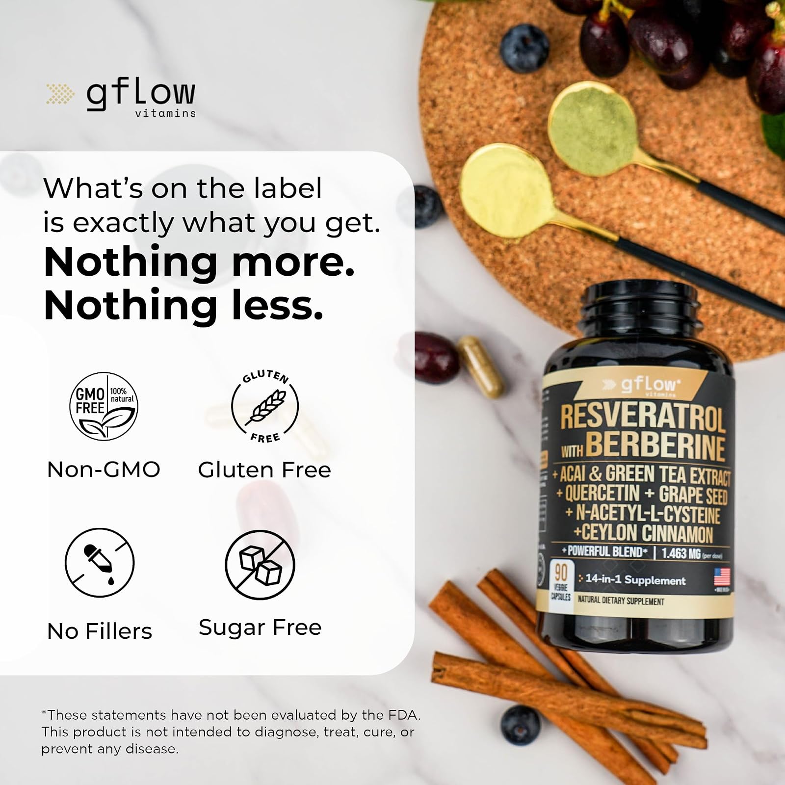 gflow Resveratrol 1000 mg for overall health benefits