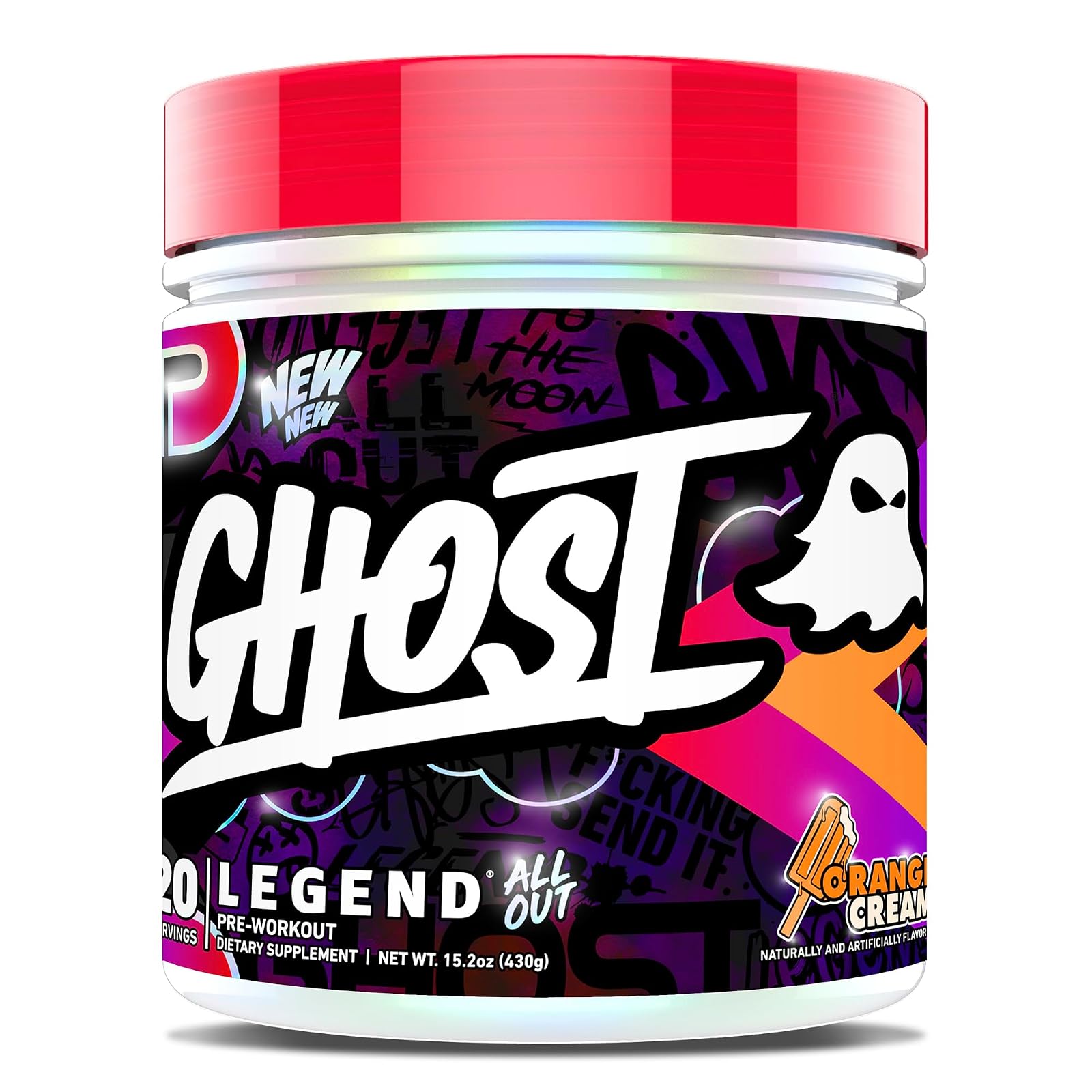 GHOST pre-workout powder orange cream