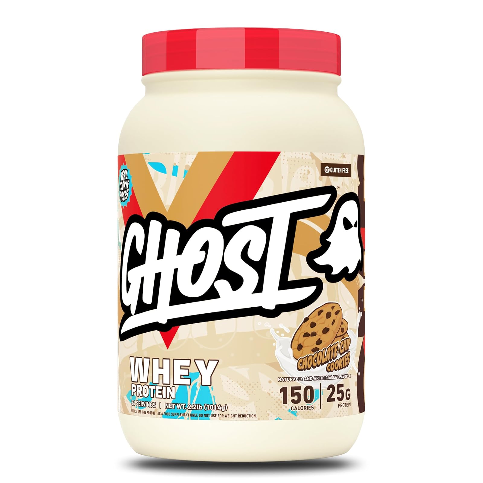 GHOST whey protein chocolate chip cookies