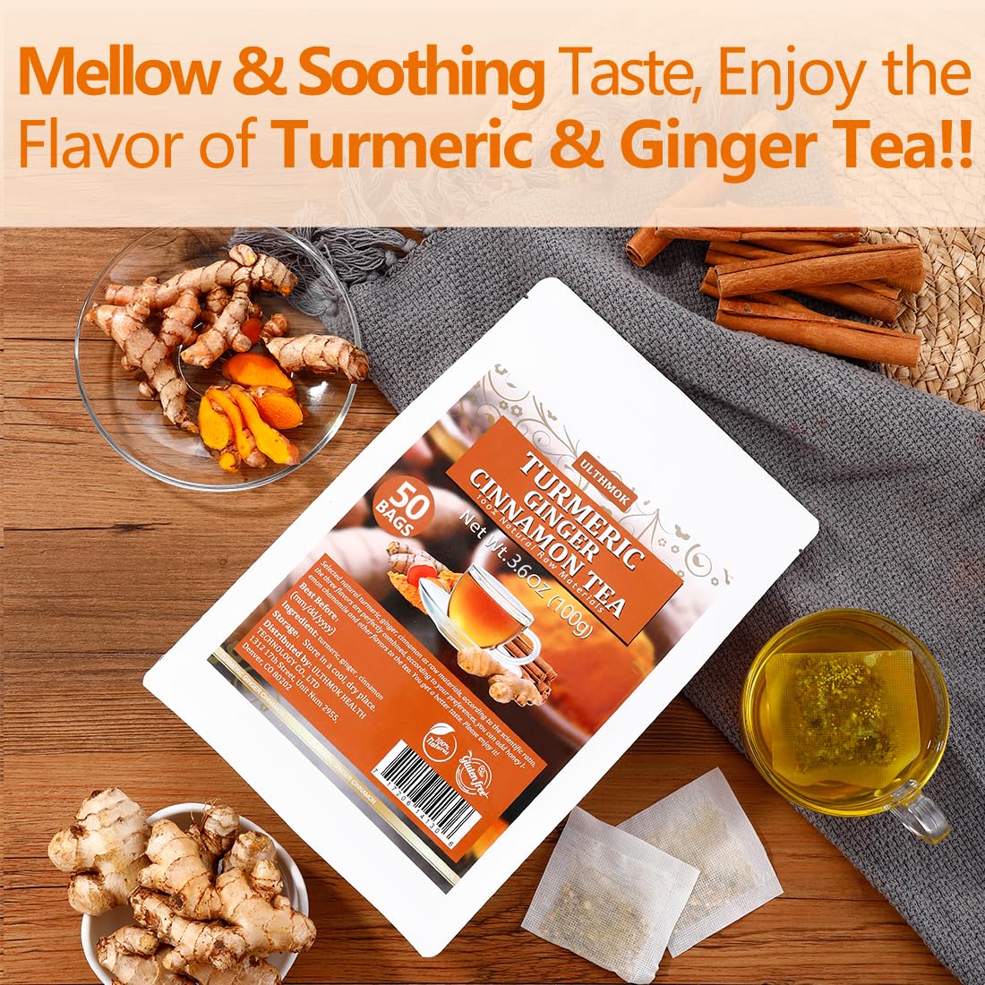 ginger and cinnamon tea bags