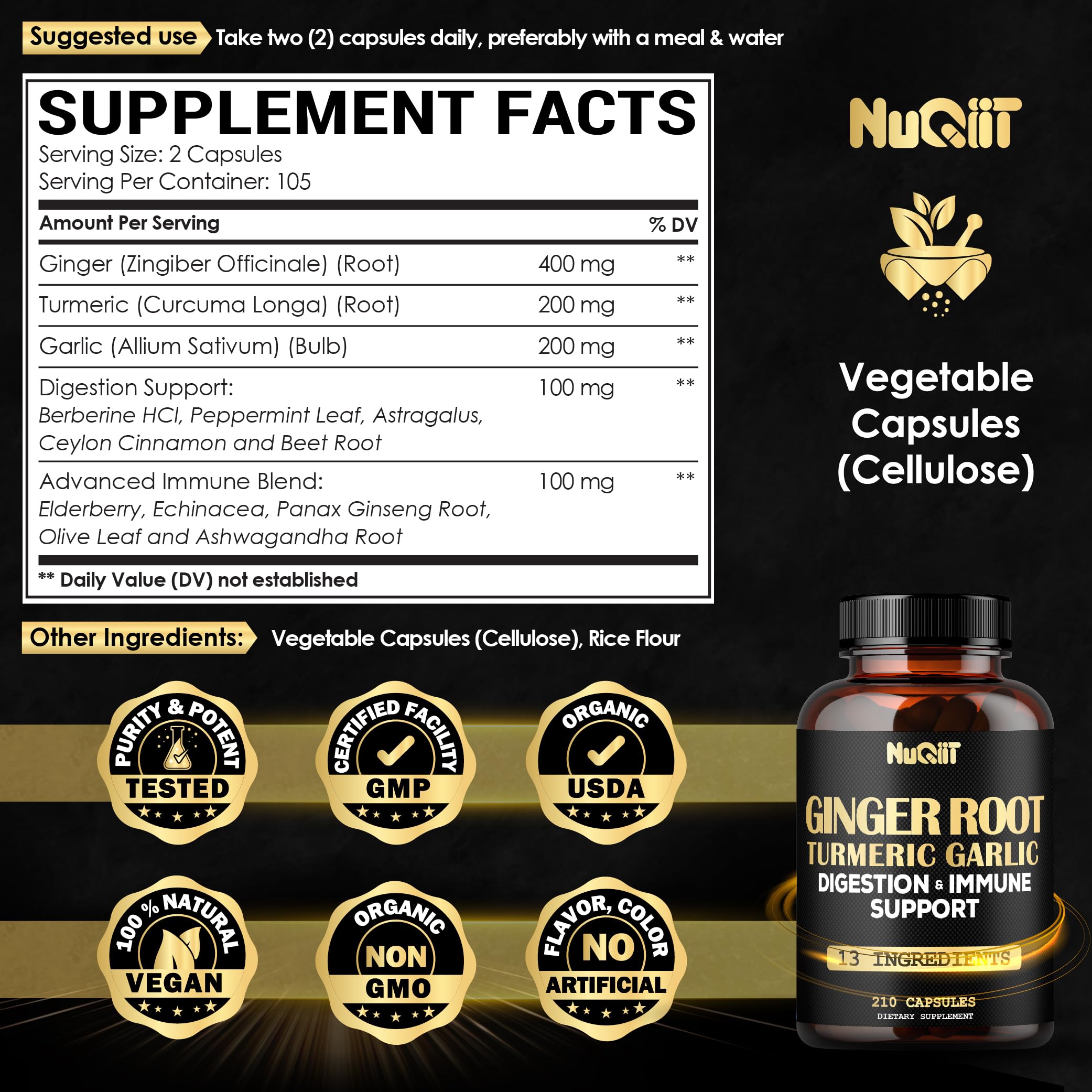 ginger capsules with powerful herbs