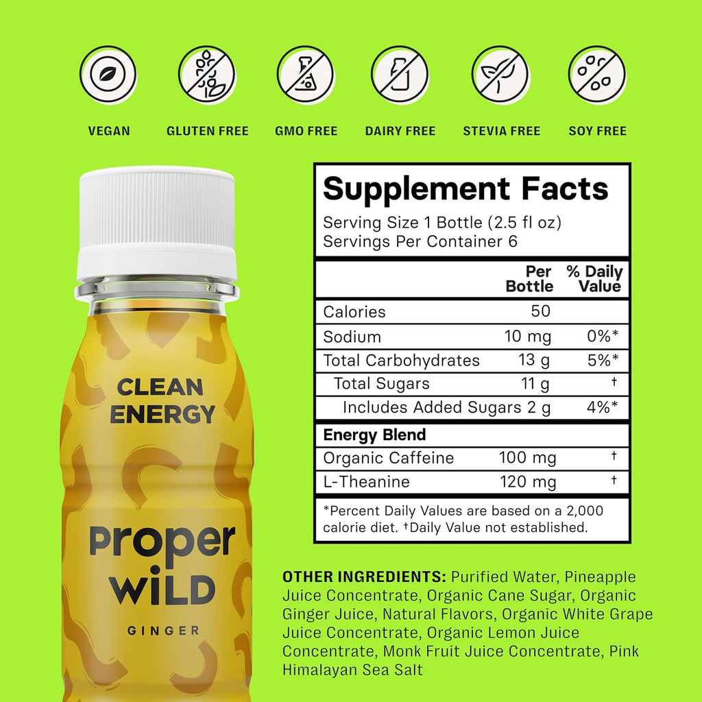 Ginger energy shots for natural boost