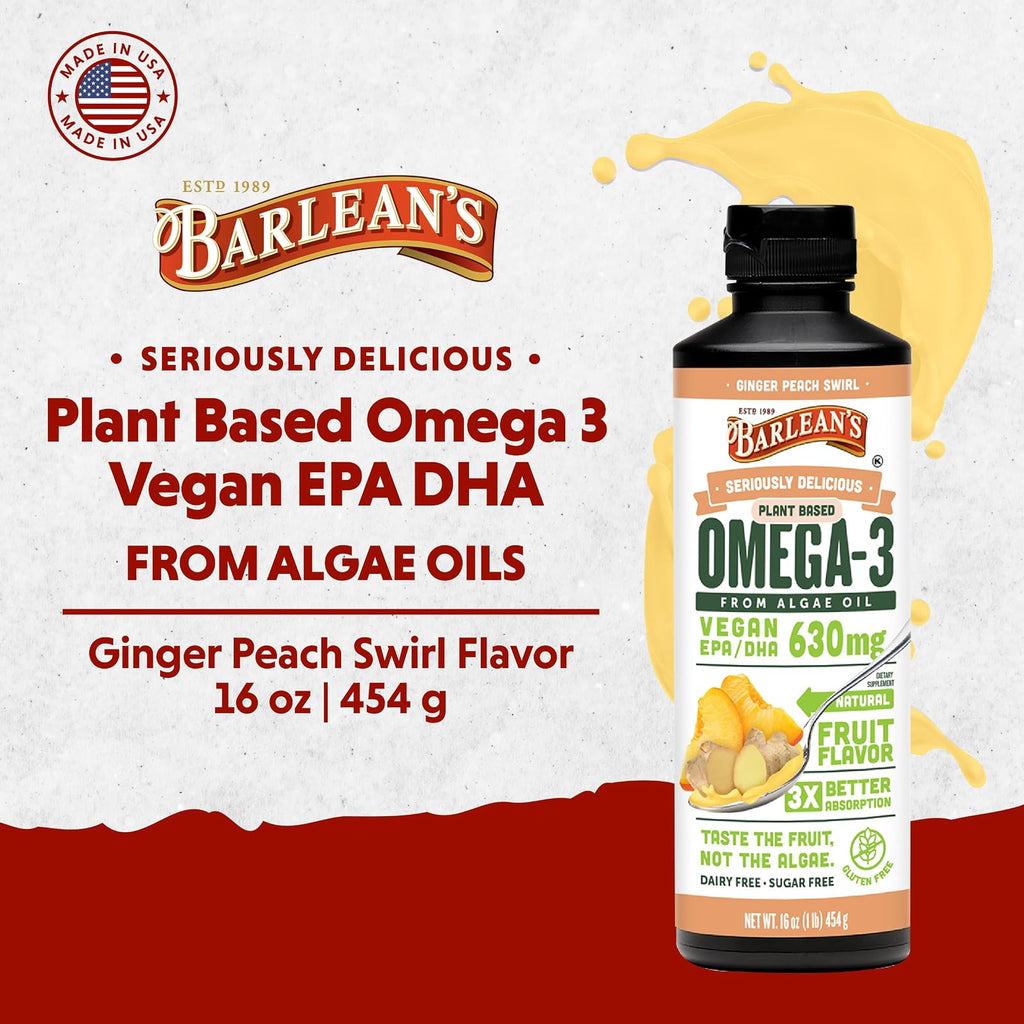 Ginger peach flavour omega 3 supplement
