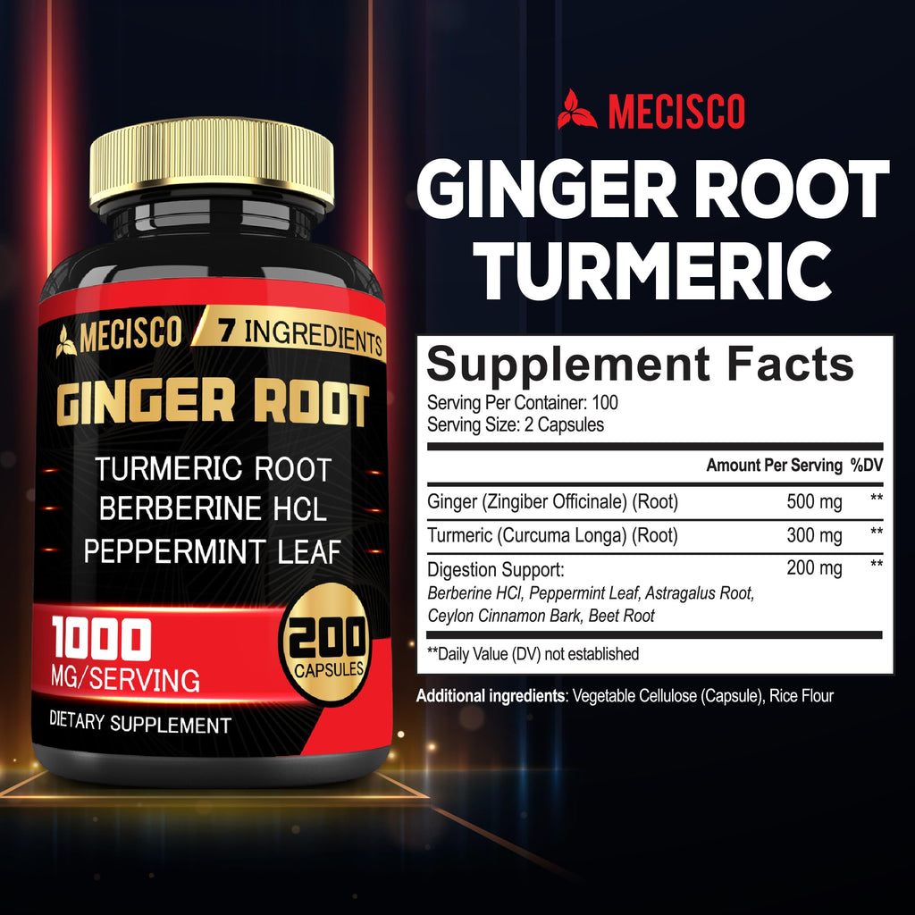 ginger root and turmeric capsules