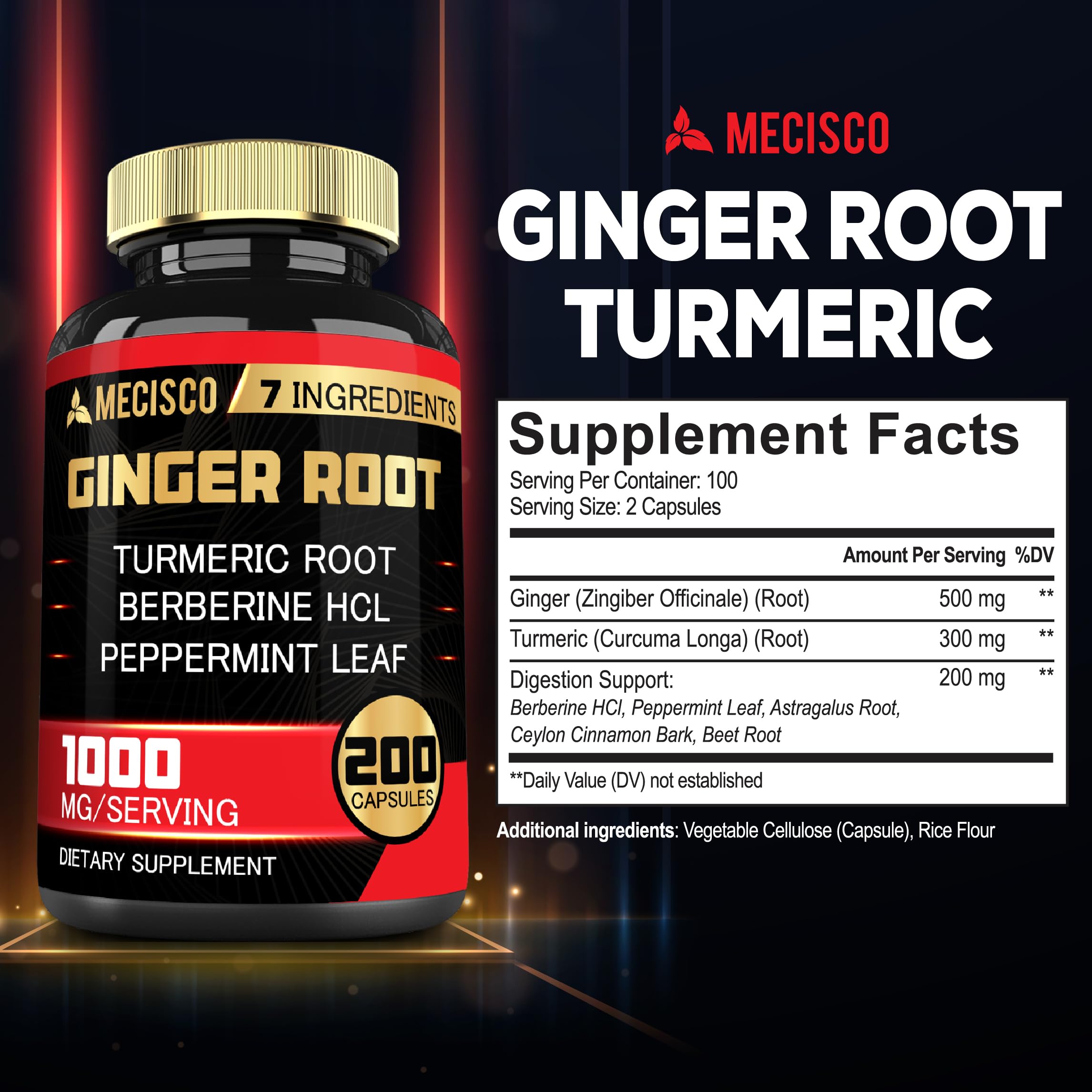 ginger root and turmeric capsules
