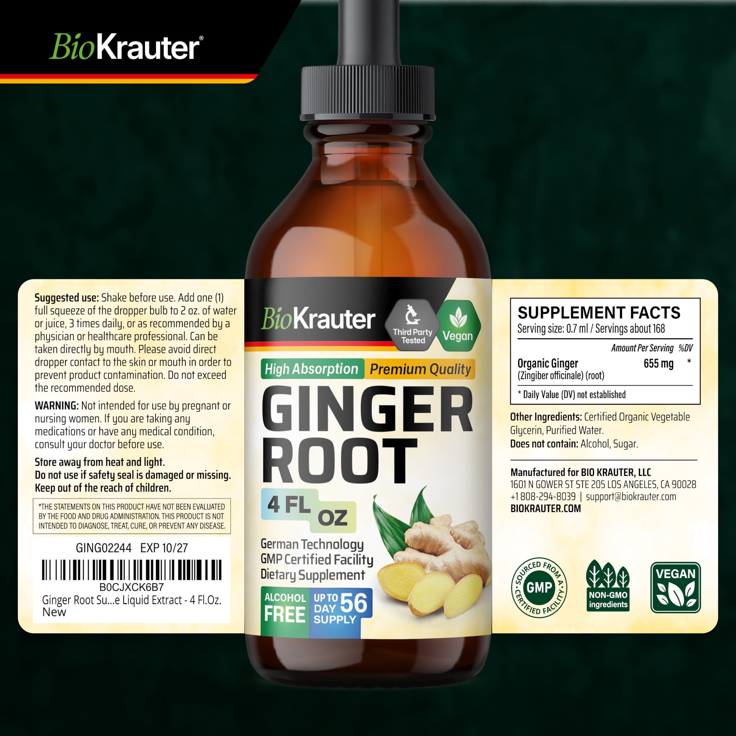 ginger root drops for vitality