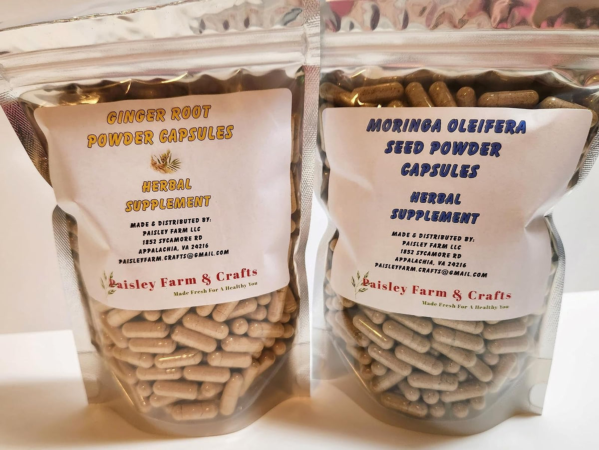 Ginger root moringa capsules for wellness