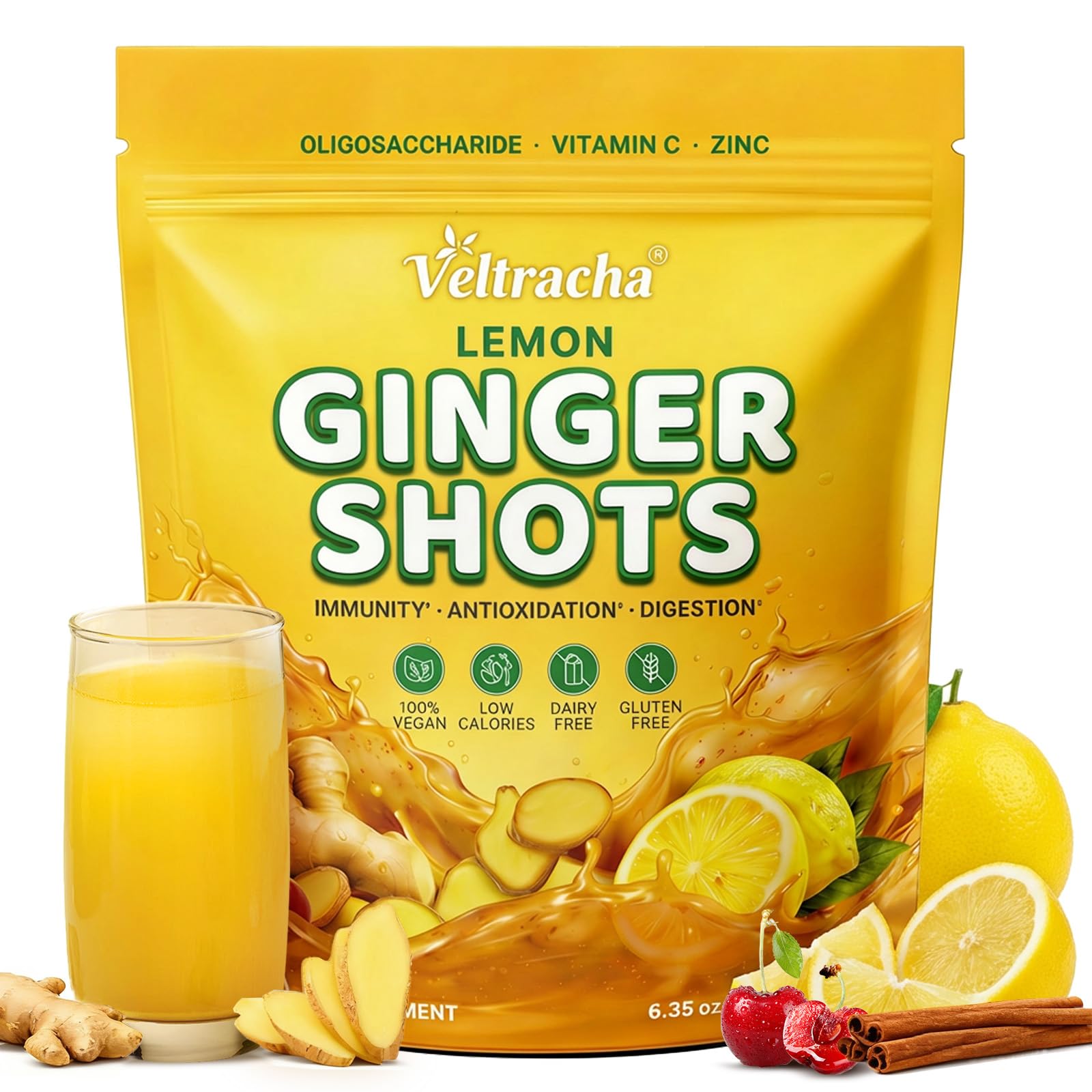Ginger shot powder for energy