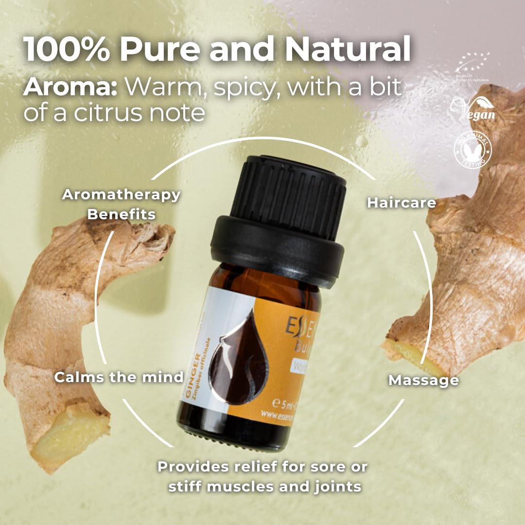 ginger tea infusion with essential oil