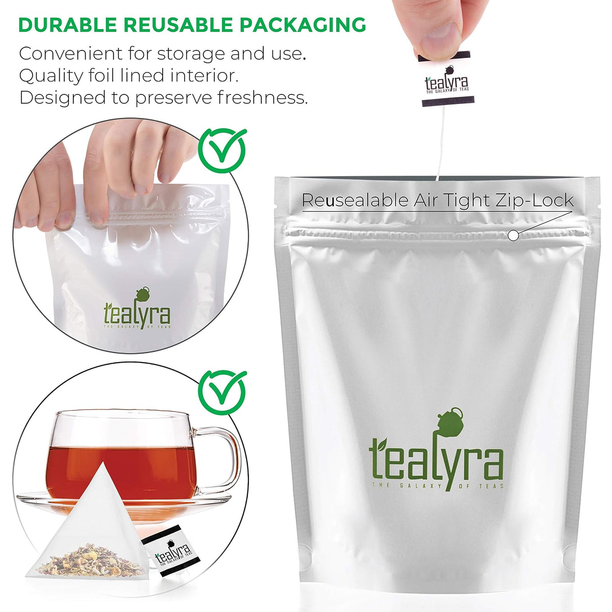Ginger tea sachets for wellness
