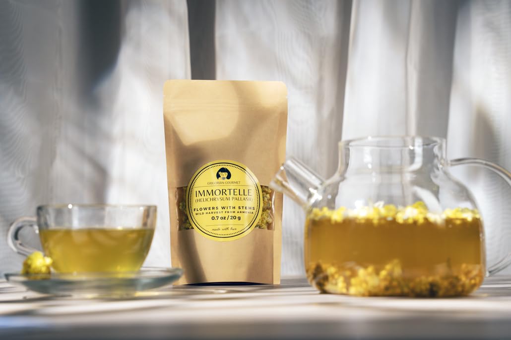 ginger tea with dried flowers