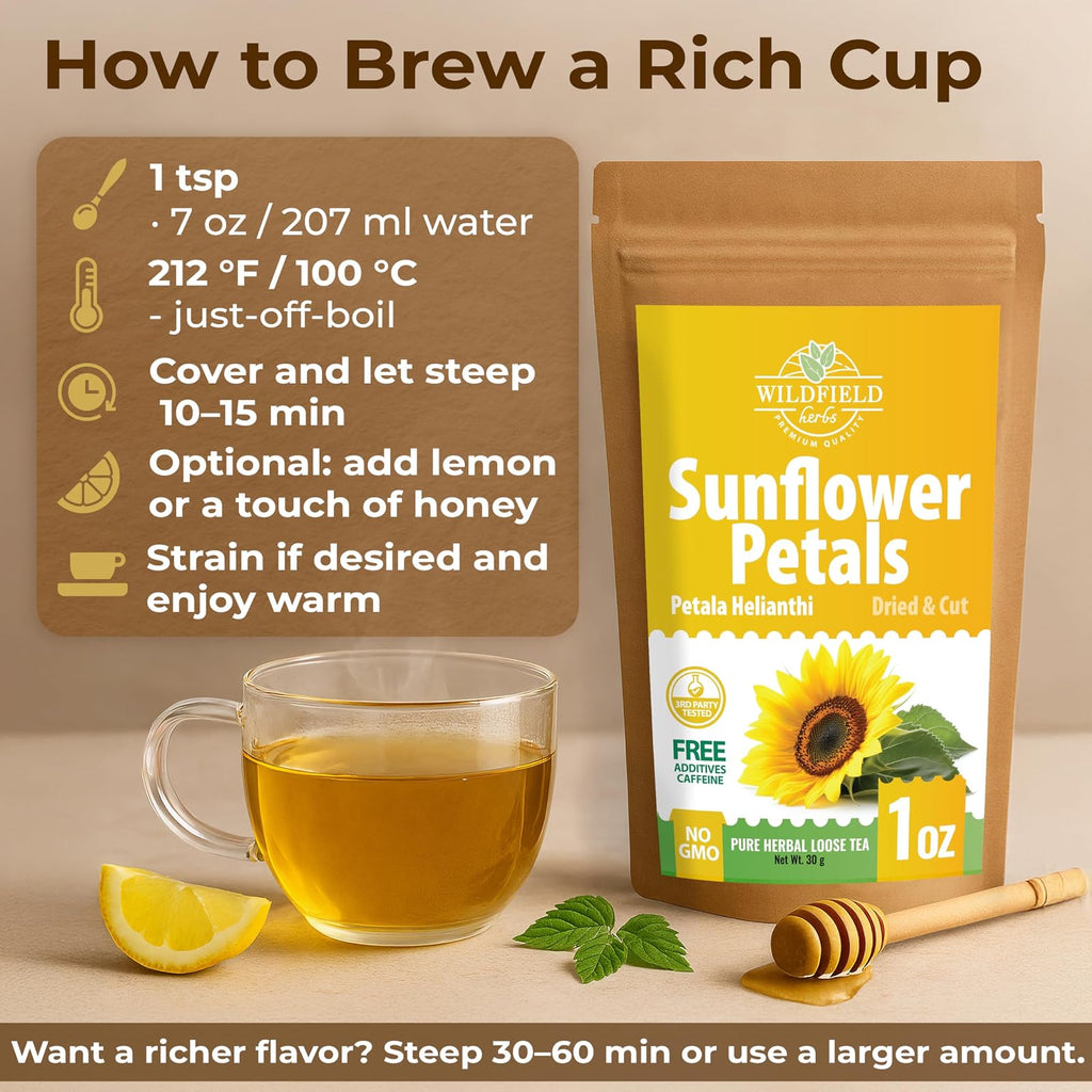 ginger tea with sunflower petals