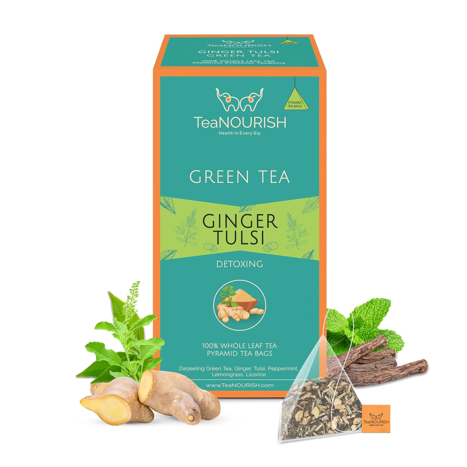 Ginger Tulsi green tea bags