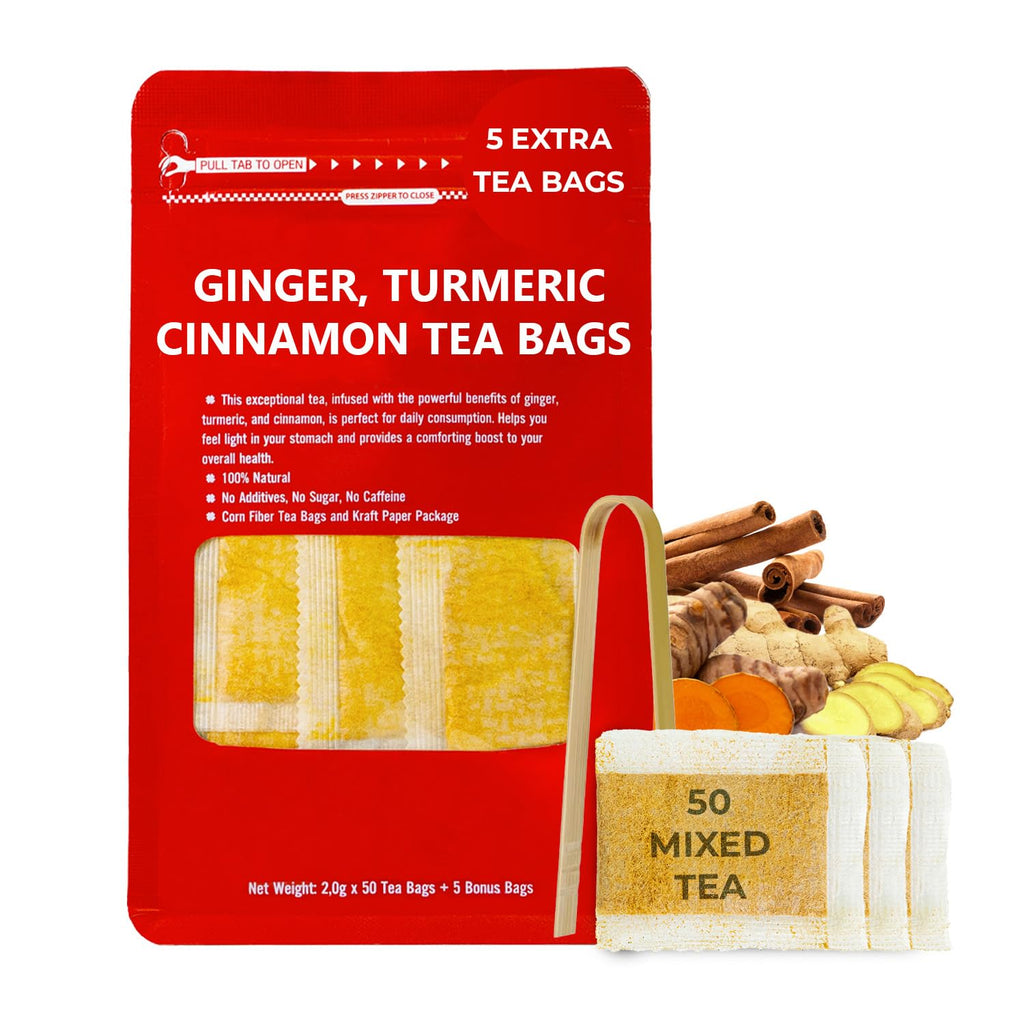 Ginger turmeric cinnamon herbal tea bags
