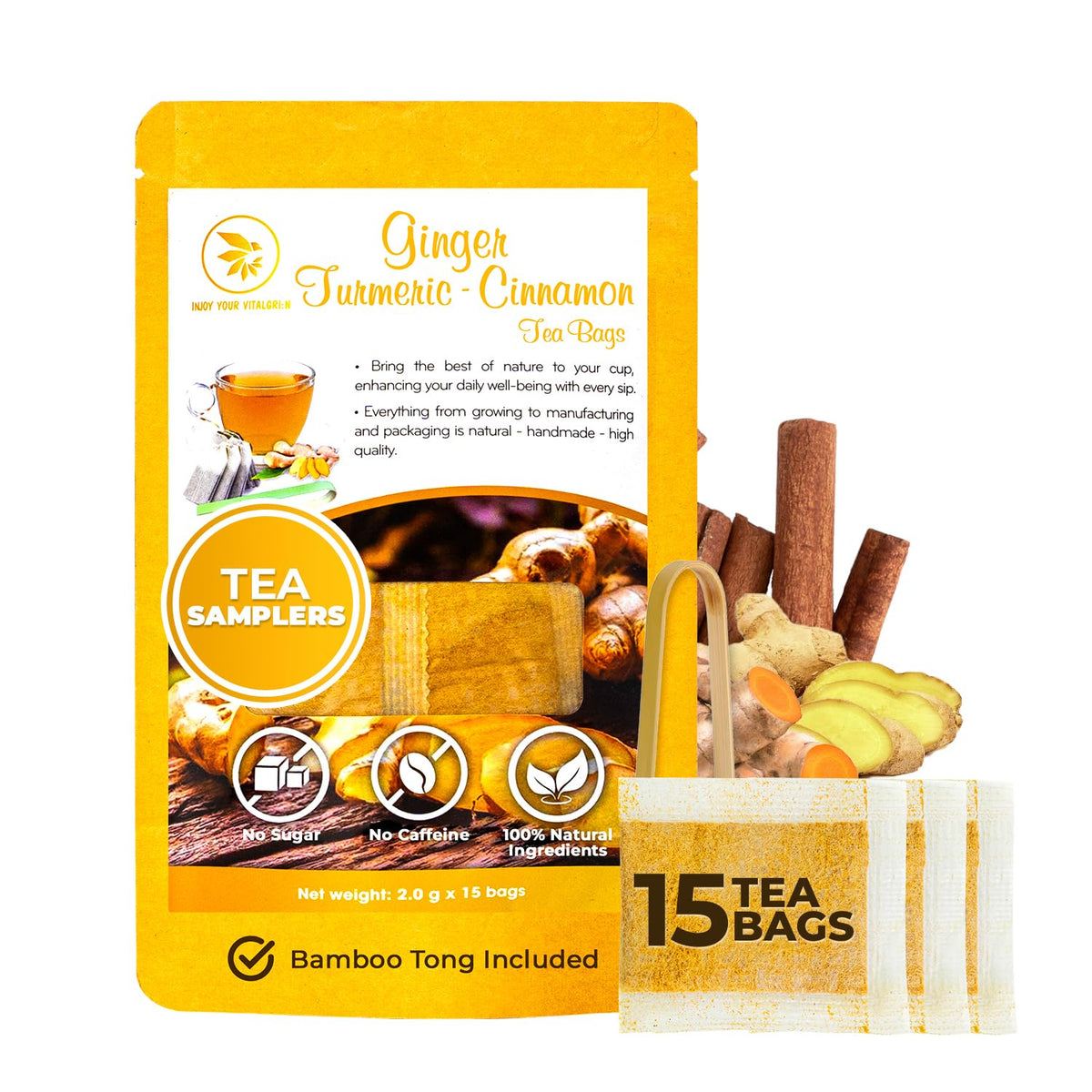 Ginger turmeric cinnamon tea bags
