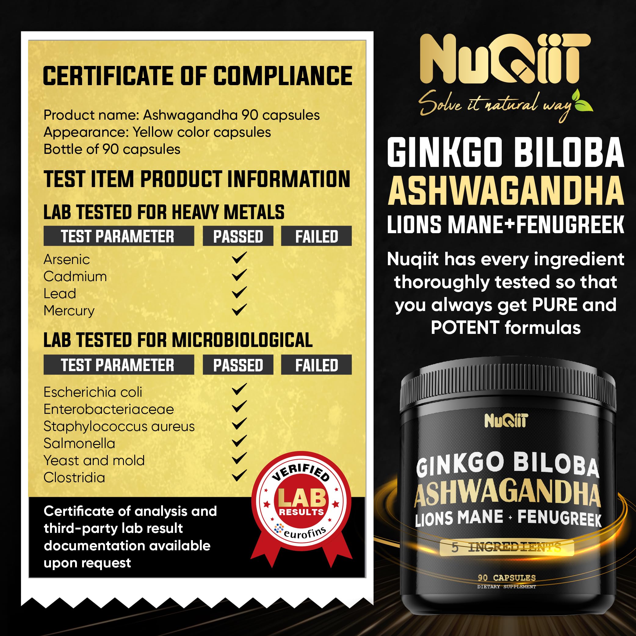 Ginkgo biloba capsules with added nutrients